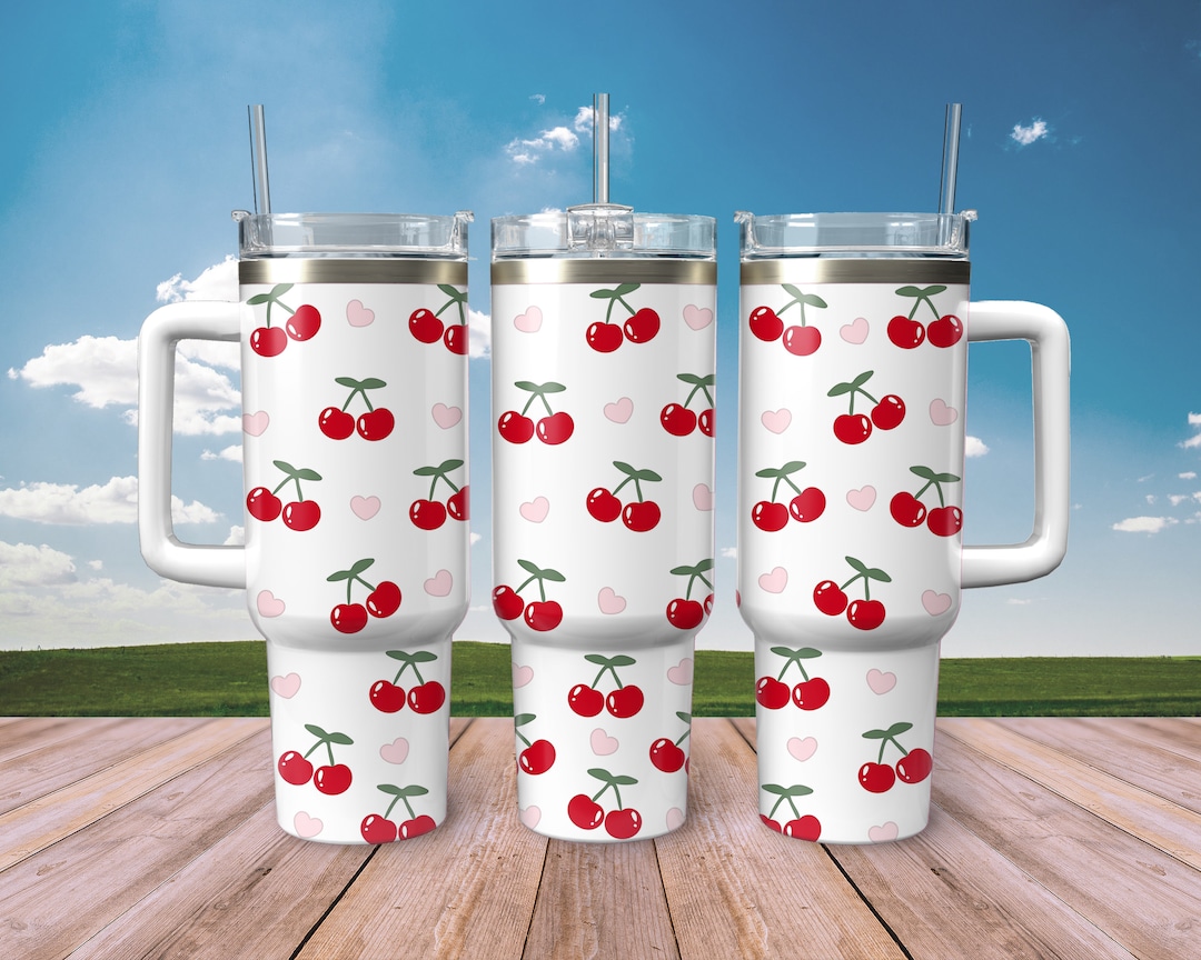 Cherry Heart Stanley Tumbler Wrap SVG: Summer Fruit Design (digital Download) - Etsy