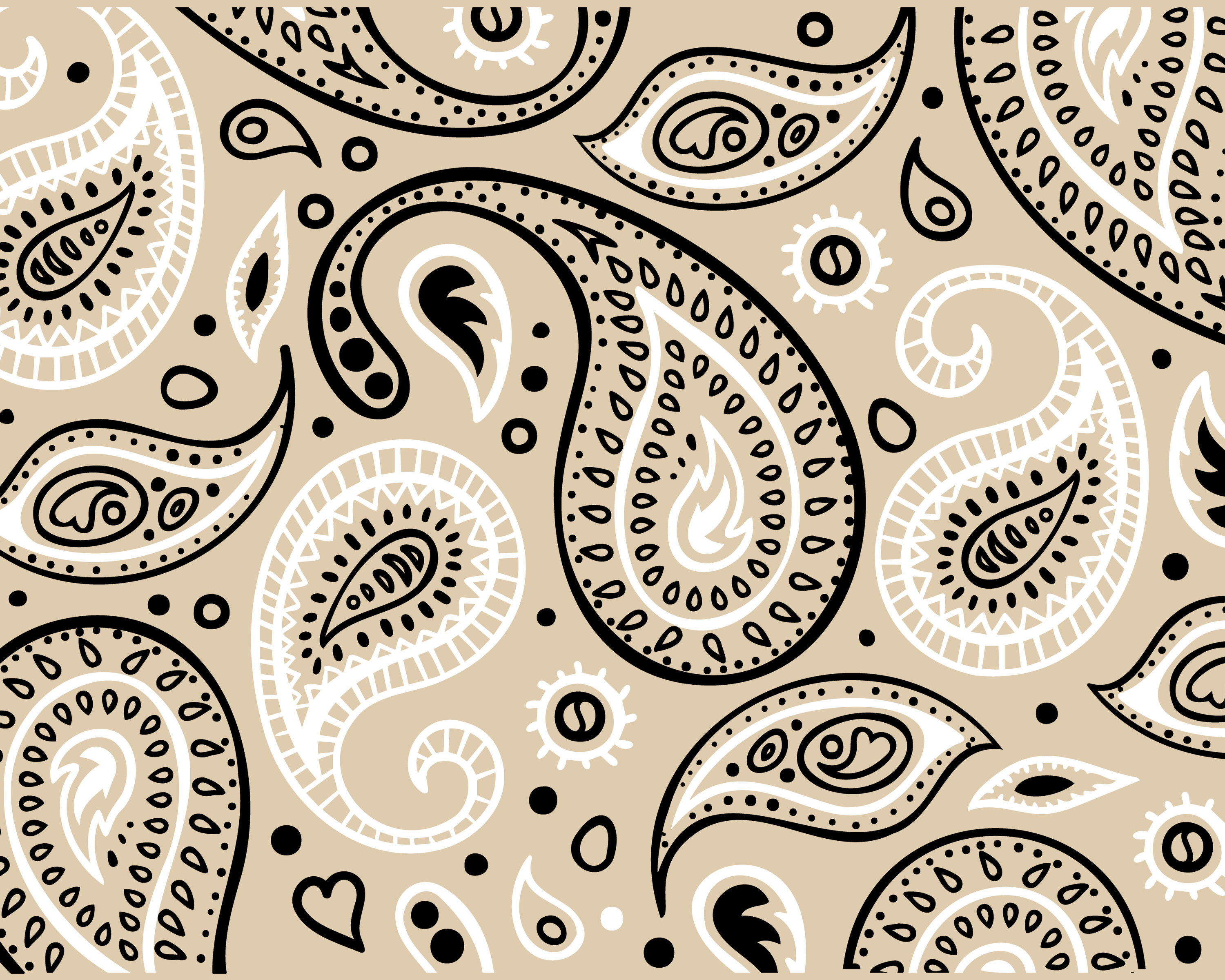 Beige Paisley Bandana Pattern Print Svg Files for Cricut, Boho Cut File ...