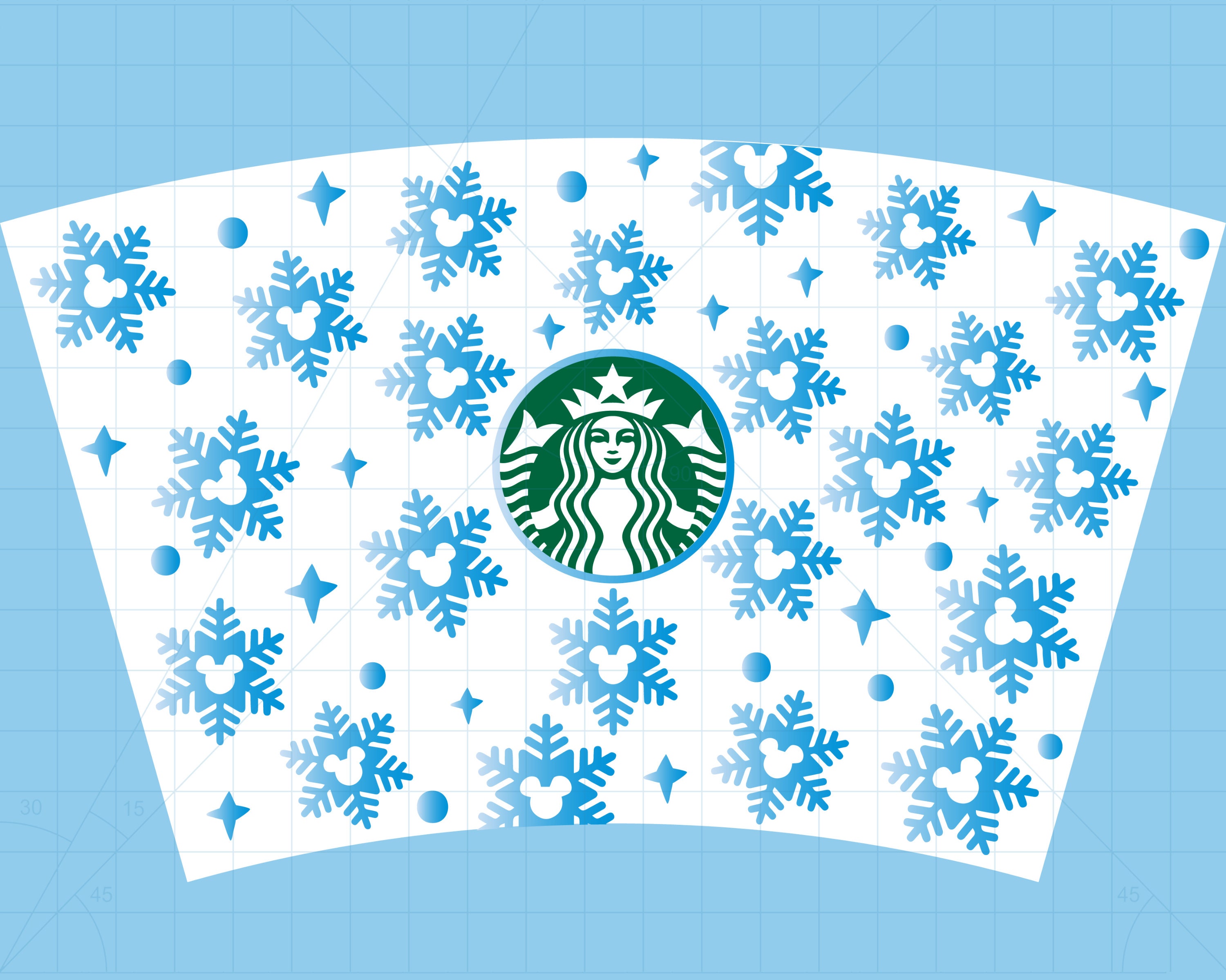 Snowflake SVG Starbucks Cup Wrap Svg, Winter Christmas Holiday 24oz ...