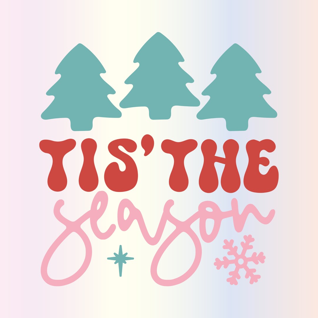 Retro Tis the Season Svg Files for Cricut, Funny Groovy Merry Christmas ...