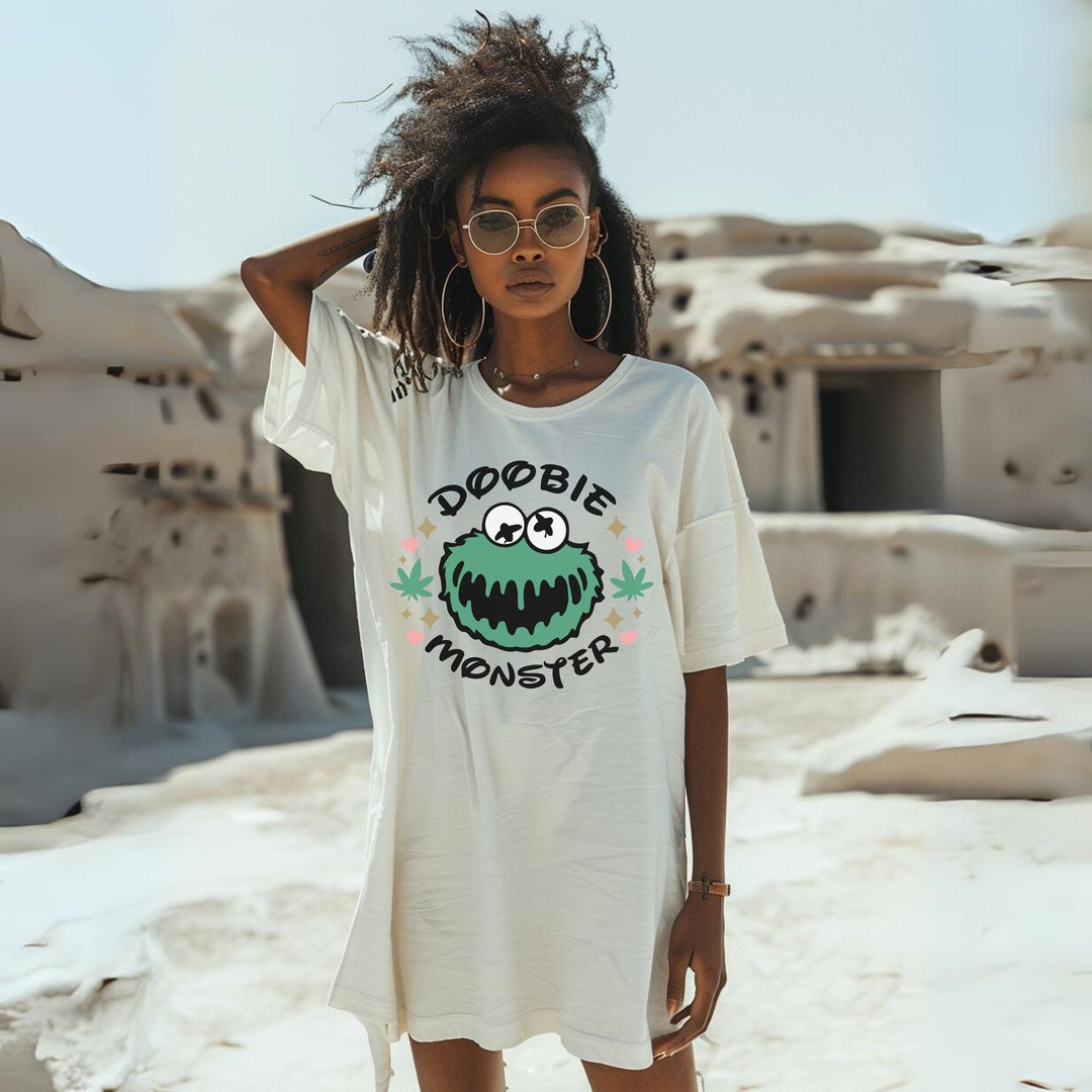 Funny Weed Comfort Colors Tshirt, Doobie Monster 420 Stoner Meme T ...