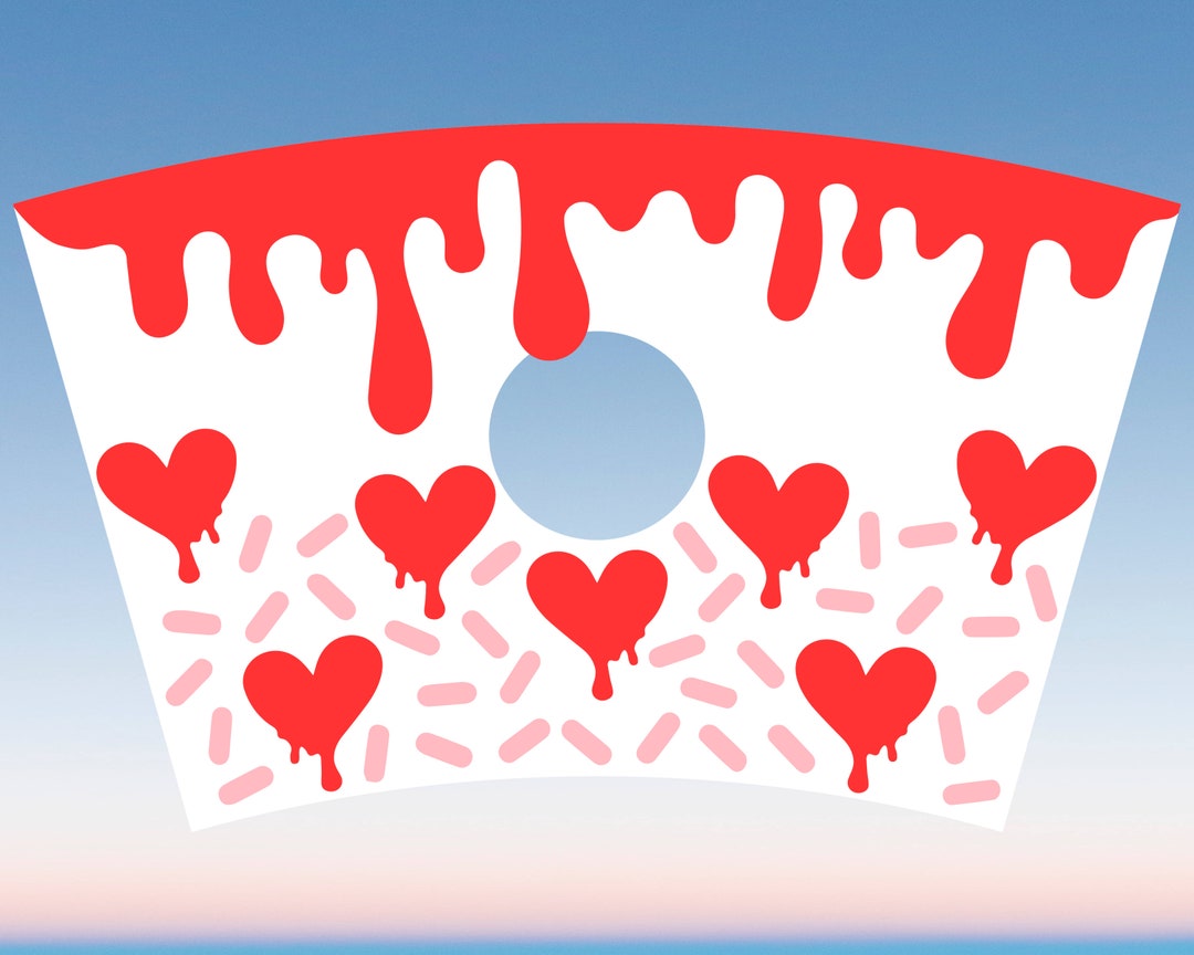 Heart Drip SVG Starbucks Cup Wrap Svg Sprinkles Valentines - Etsy