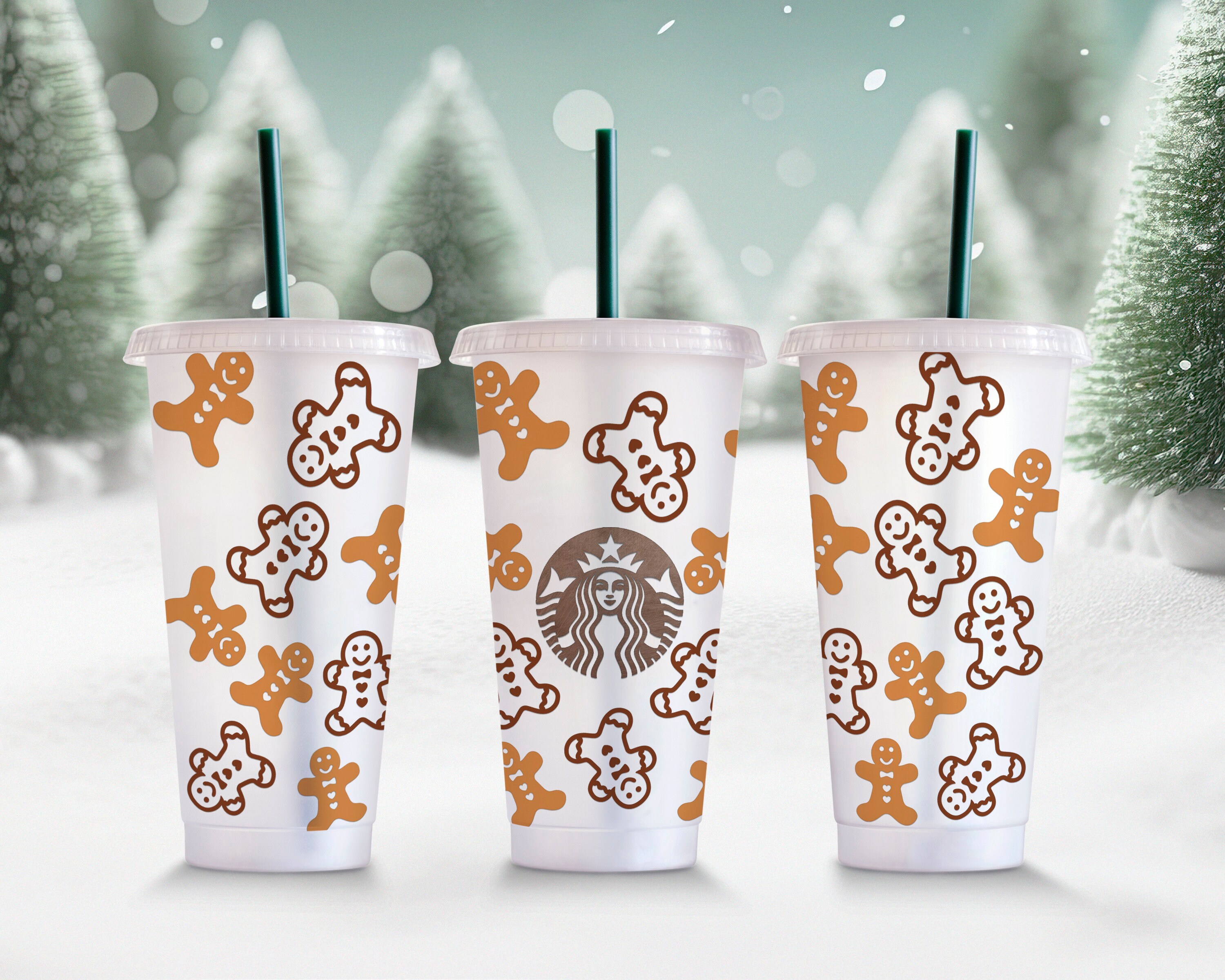 Gingerbread Svg Starbucks Cup Wrap Svg, Retro Christmas Gingerbread Man ...