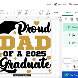 Proud Dad of a 2025 Graduate SVG Files for Cricut, Dad Class of 2025 ...