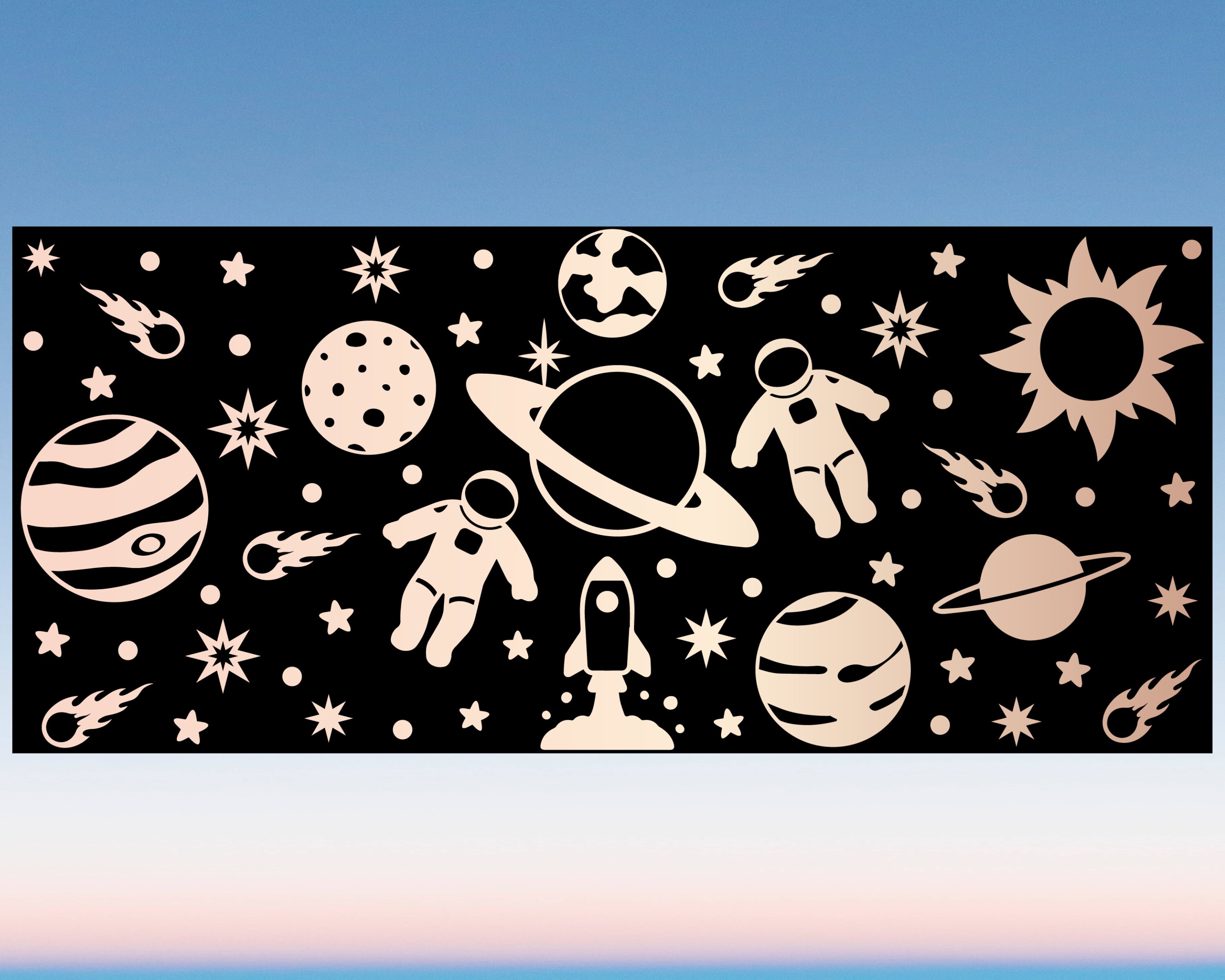 Space Galaxy SVG Libbey Glass Wrap Svg Astronaut Solar System - Etsy ...