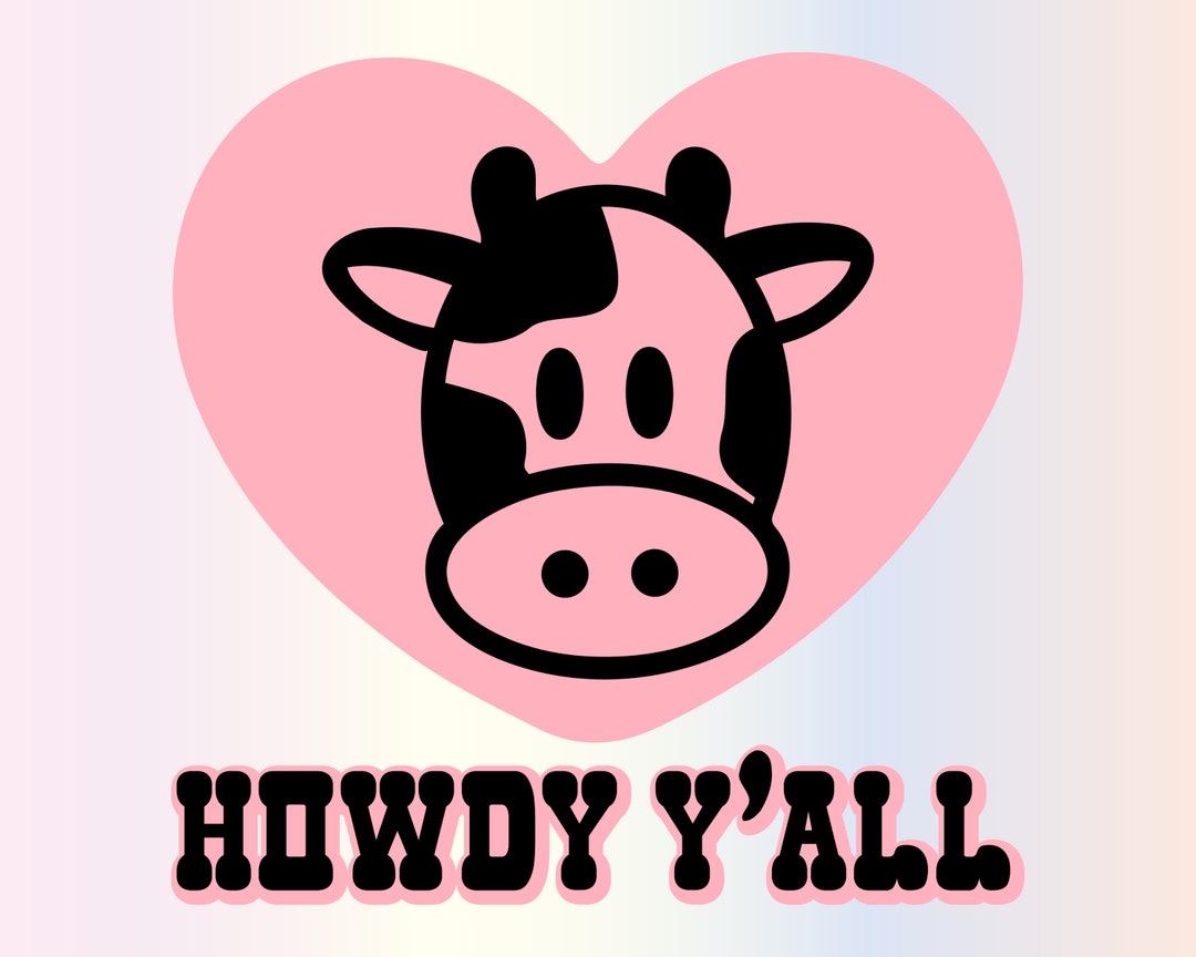 Howdy Cow Svg Files for Cricut, Cute Funny Western Country Cowgirl Svg ...
