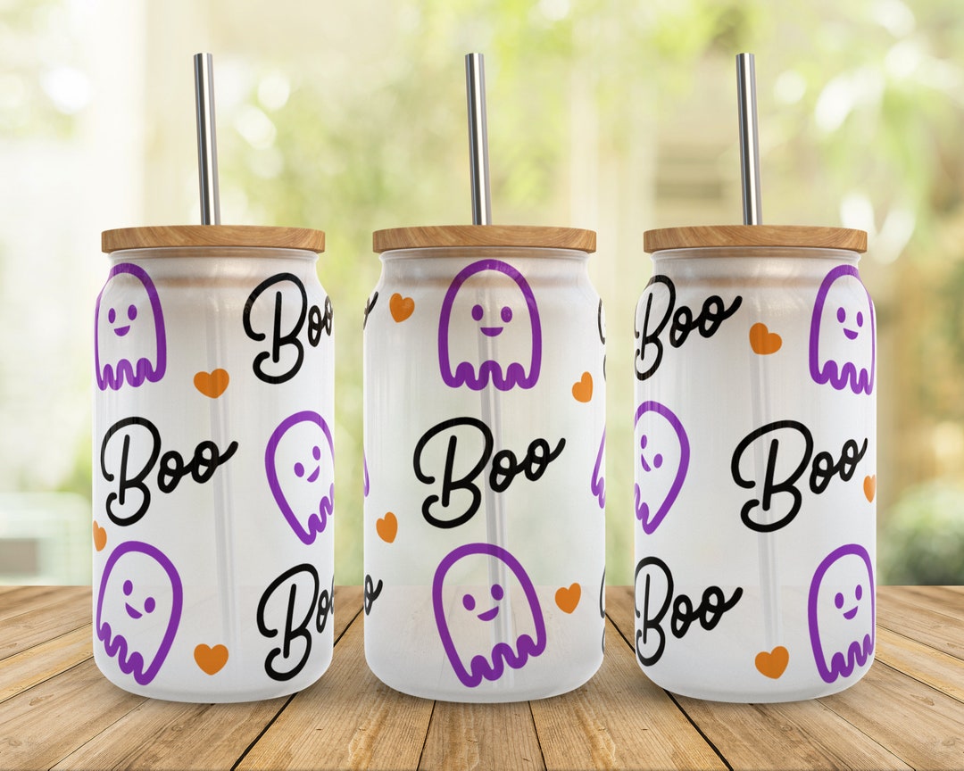 Boo Spooky Ghost Svg Libbey Glass Wrap Svg, Funny Cute Halloween 16 Oz ...
