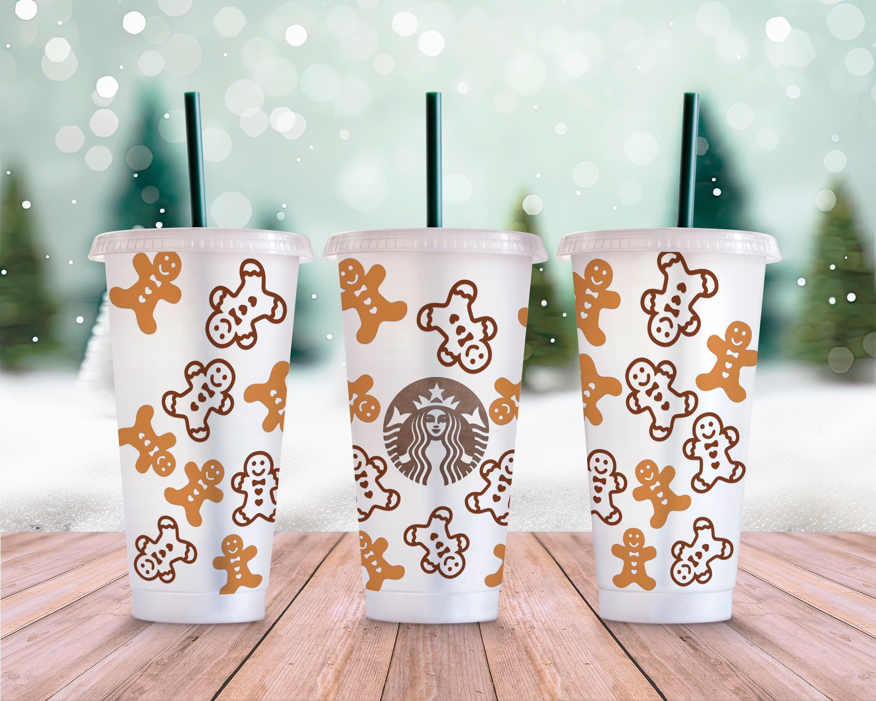 Gingerbread Svg Starbucks Cup Wrap Svg, Retro Christmas Gingerbread Man ...