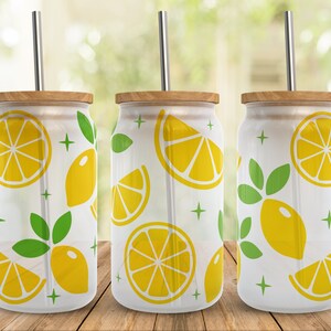Lemon SVG 20oz Libbey Glass Wrap Svg, Summer Fruit Lemonade Tropical ...