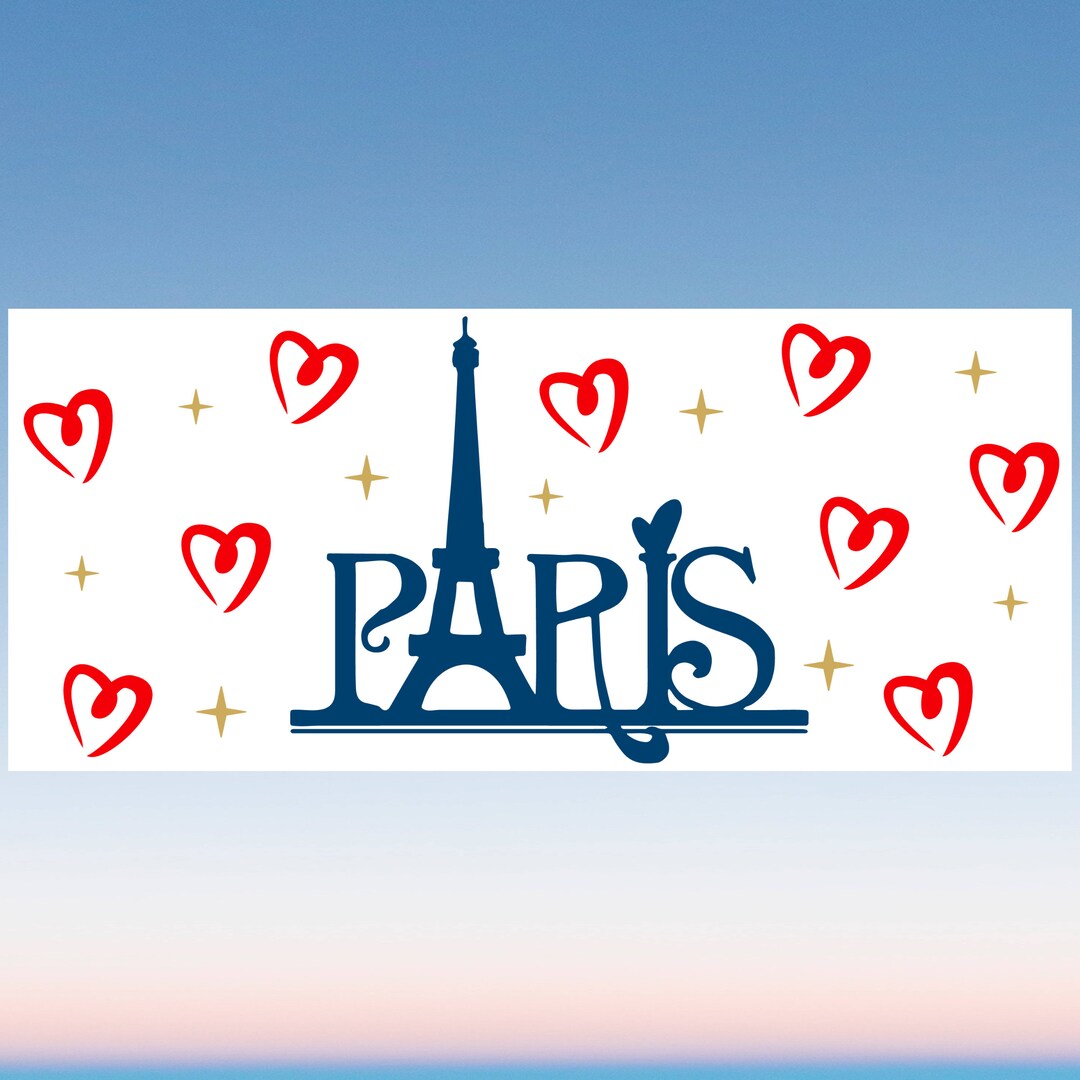 Paris SVG Libbey Glass Wrap Svg, Eiffel Tower France Travel Vacation 16oz Libby Beer Can Full ...