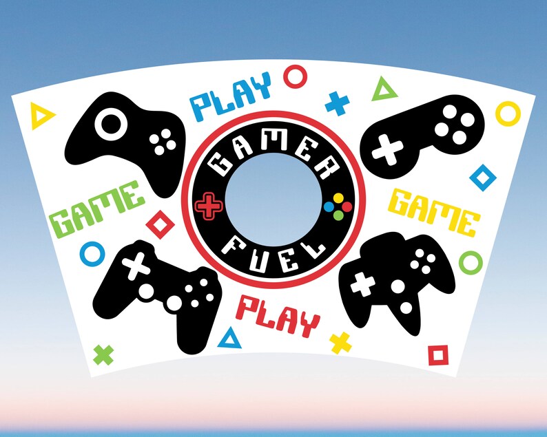 Gamer Fuel SVG 24oz Starbucks Cup Wrap Svg Video Game - Etsy