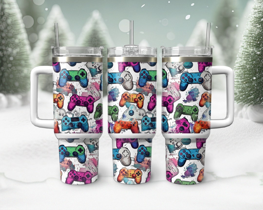 Game Controller Png 40 Oz Stanley Tumbler Wrap Png, Video Gamer 40oz ...