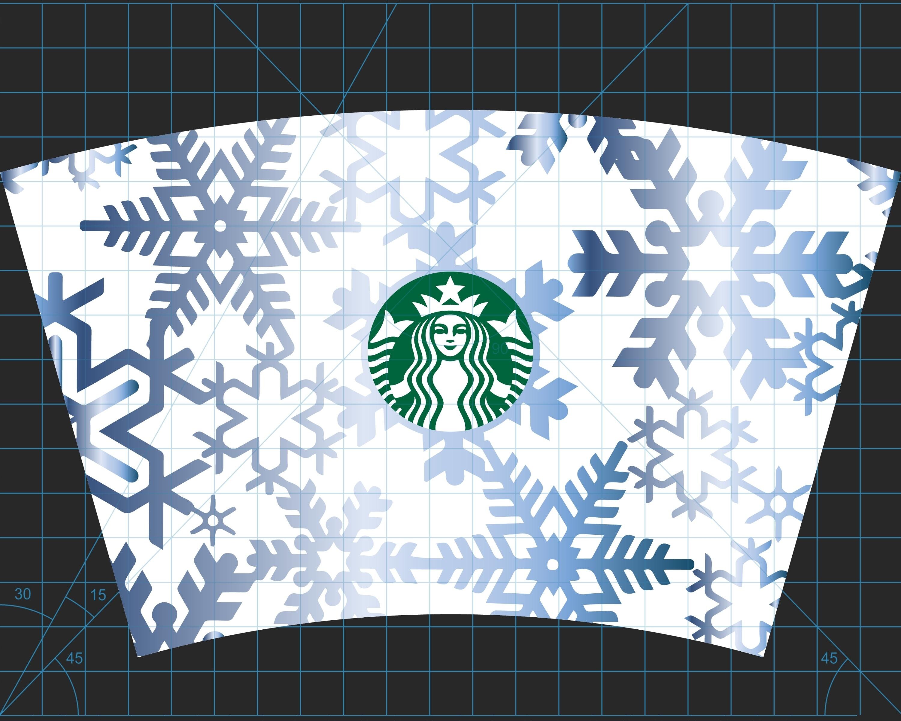 Snowflake SVG Starbucks Cup Wrap Svg Winter Christmas 24oz - Etsy