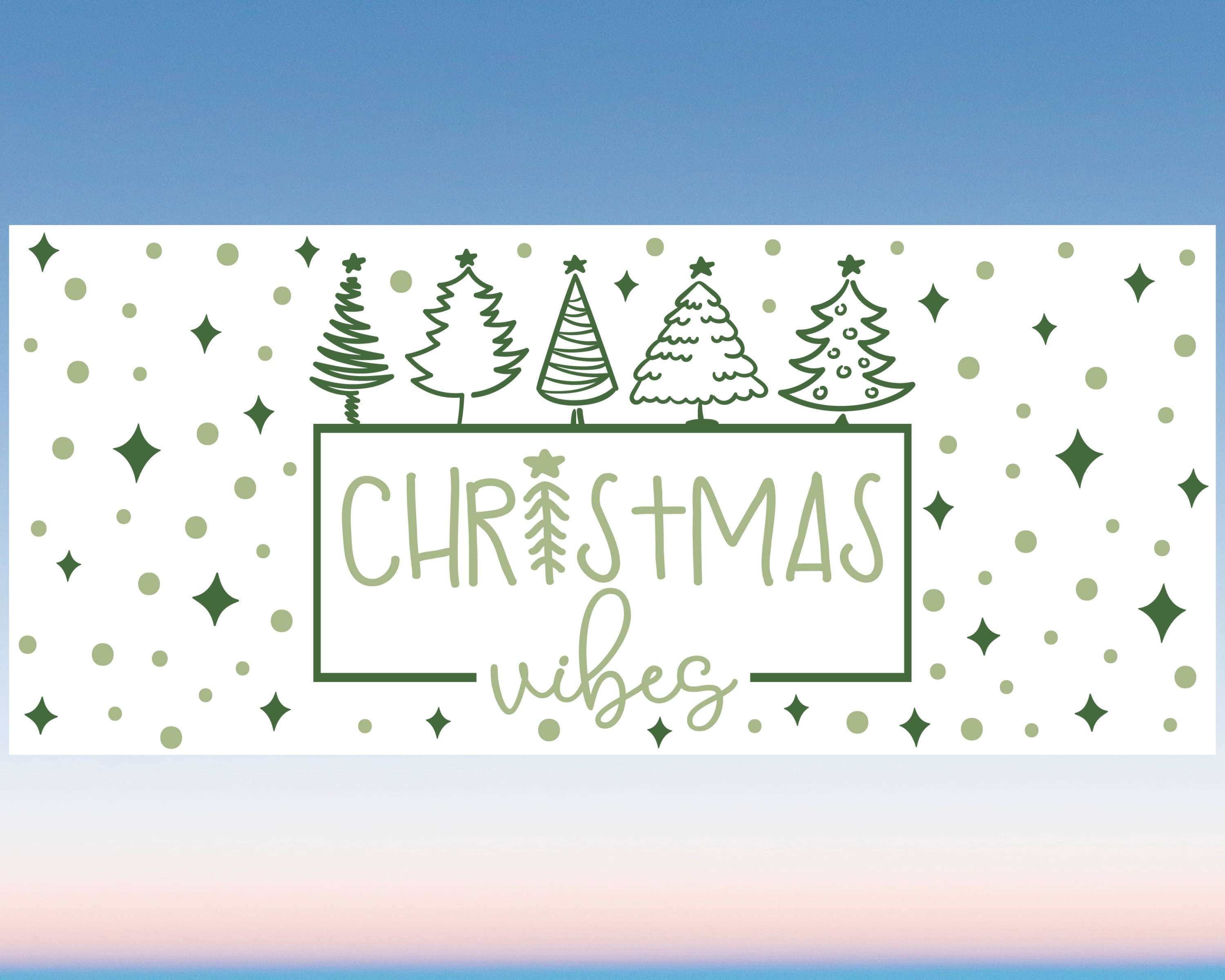 Christmas Tree Vibes Libbey Glass Wrap Svg, Merry Xmas 16oz Libby Can ...