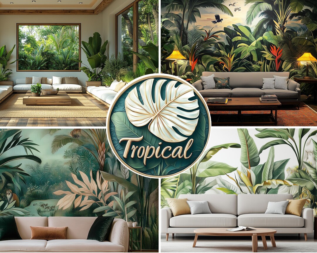 Tropical Vibes Zoom Background Bundle, 20 Virtual HD Desktop Wallpaper ...