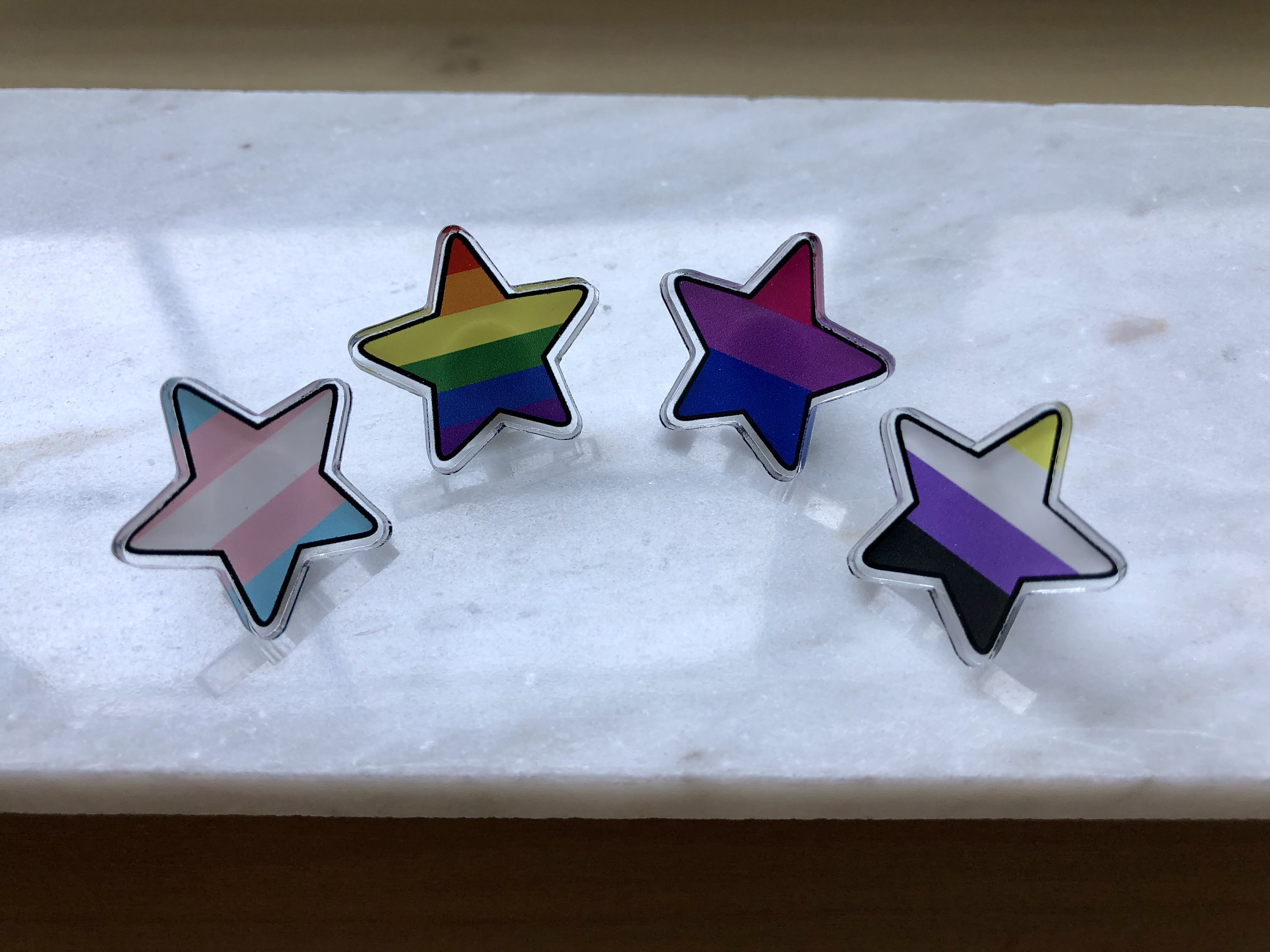 LGBT Pride Flag Star Acrylic Pin - Etsy