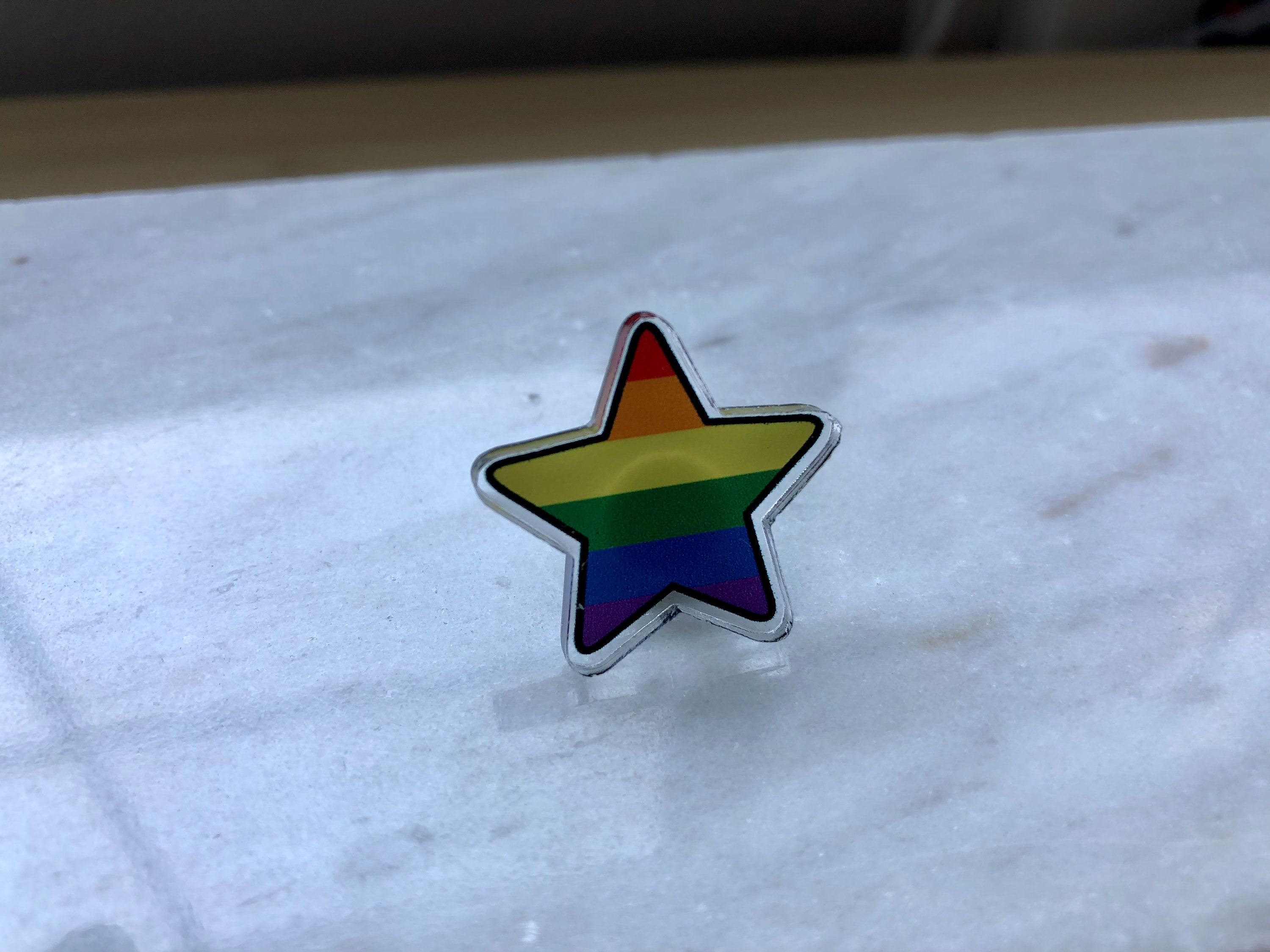 LGBT Pride Flag Star Acrylic Pin - Etsy