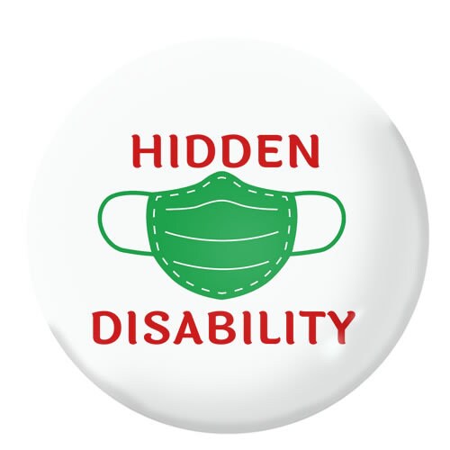 FACE MASK EXEMPT / Face Covering Exempt Badges 25mm / 1 Inch Pin Button ...