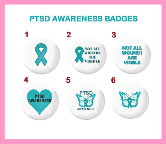 PTSD post-traumatic Stress Disorder Awareness Badges 25mm | Etsy
