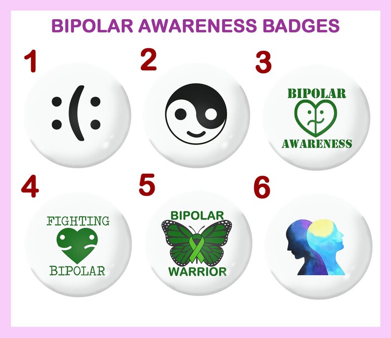 BIPOLAR AWARENESS Badges 25mm / 1 Inch Pin Button Badges - Etsy