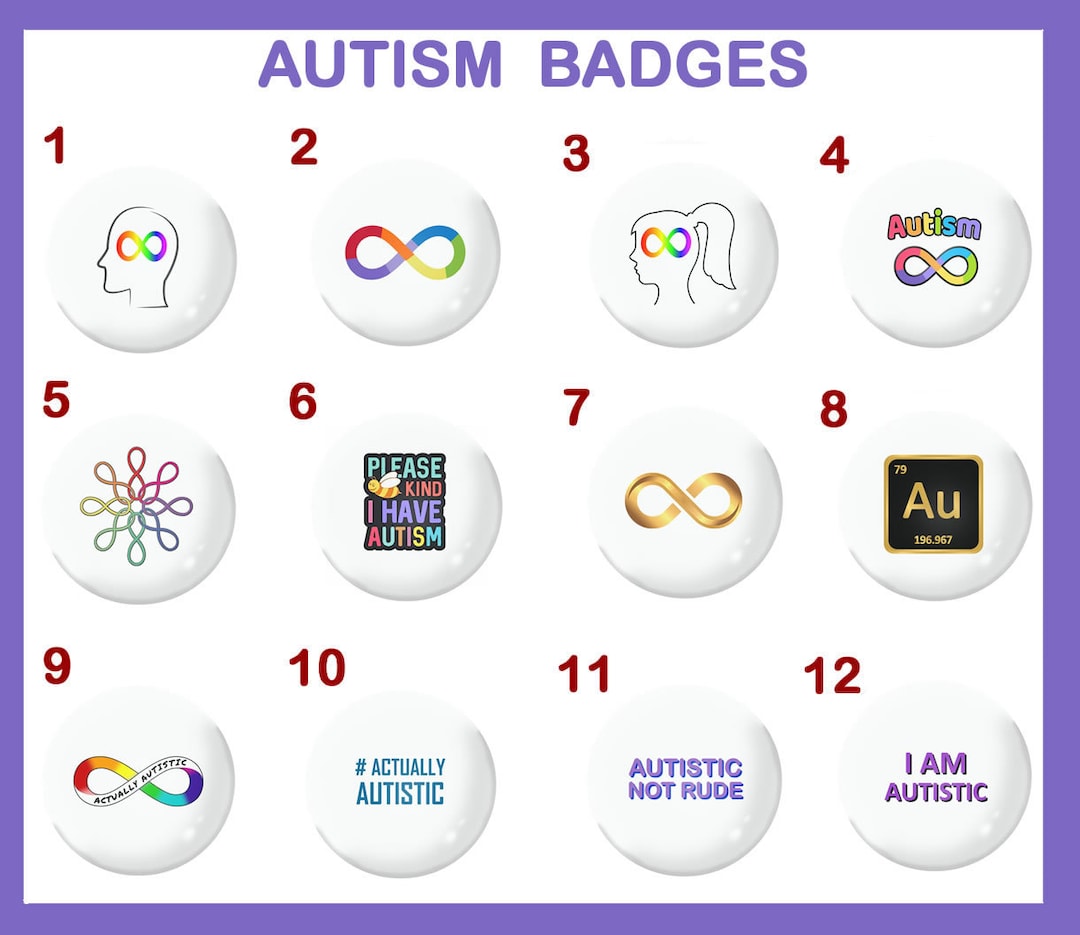 AUTISM BADGES Piece 25mm / 1 Inch Pin Button Badges - Etsy