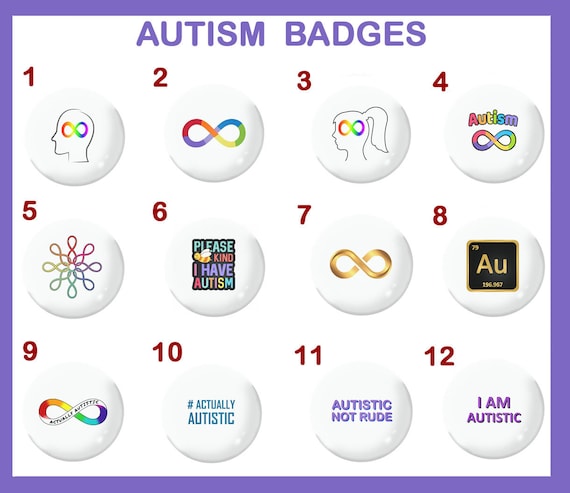 AUTISM BADGES Piece 25mm / 1 Inch Pin Button Badges - Etsy