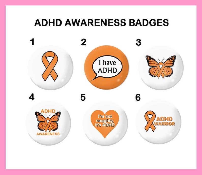 ADHD Awareness Badges 25mm / 1 Inch Pin Button Badges - Etsy