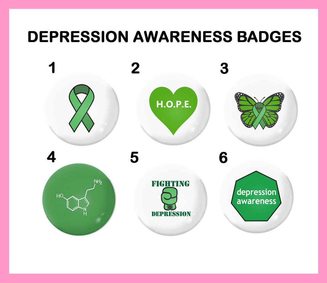 DEPRESSION Awareness Badges 25mm / 1 Inch Pin Button Badges - Etsy