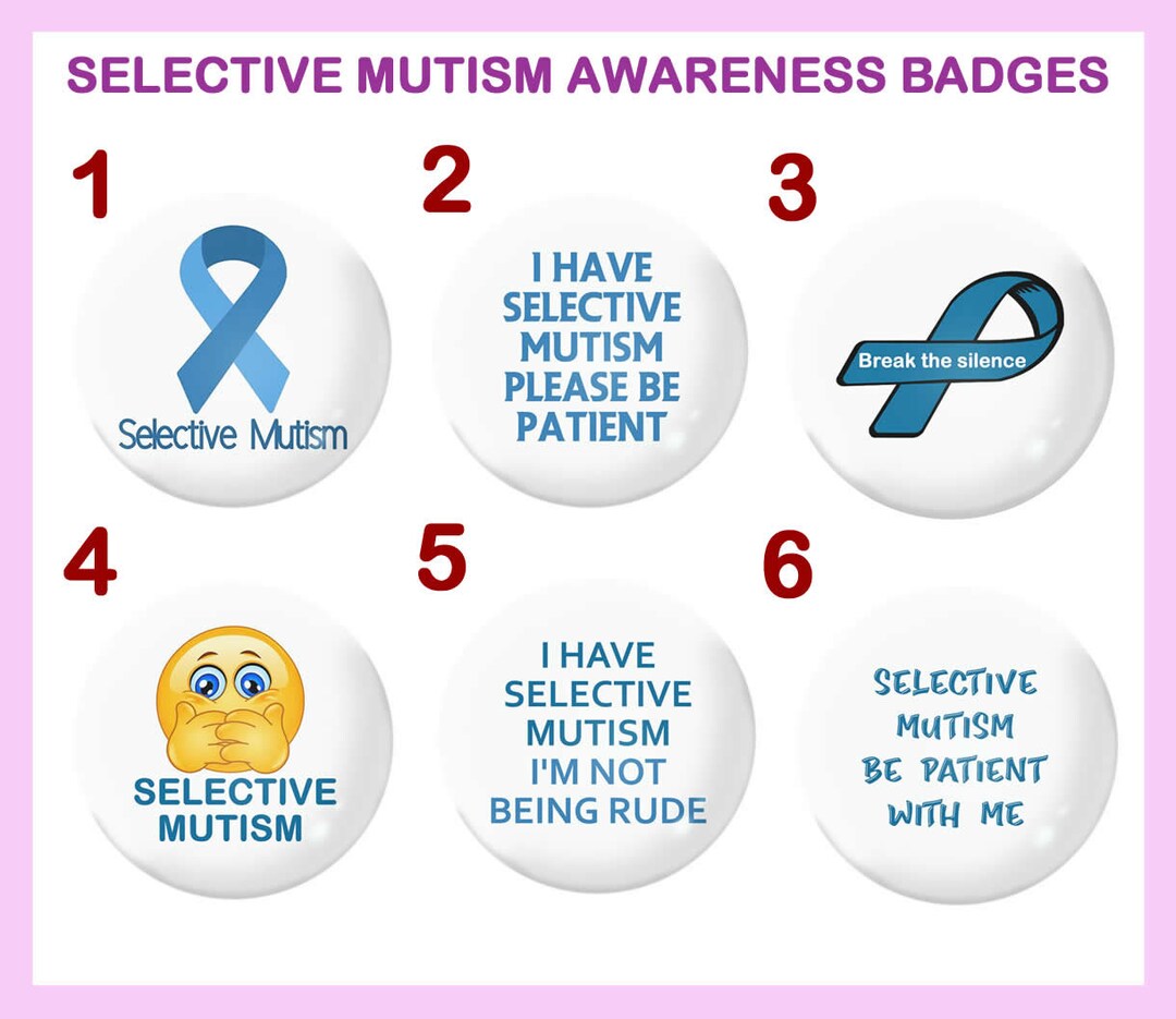 SELECTIVE MUTISM AWARENESS Badges - 25mm / 1 Inch Pin Button Badges - Etsy