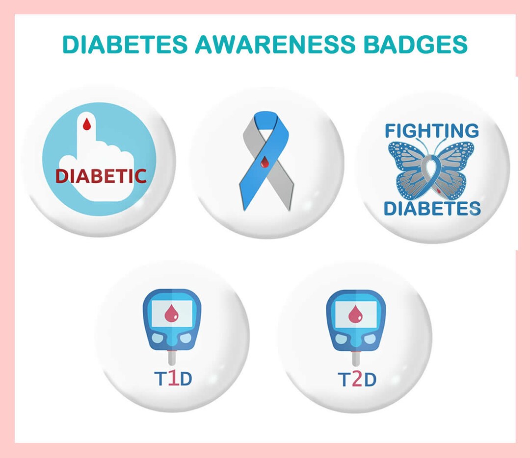 DIABETES / DIABETIC Awareness 25mm / 1 Inch Pin Button Badge Set - Etsy