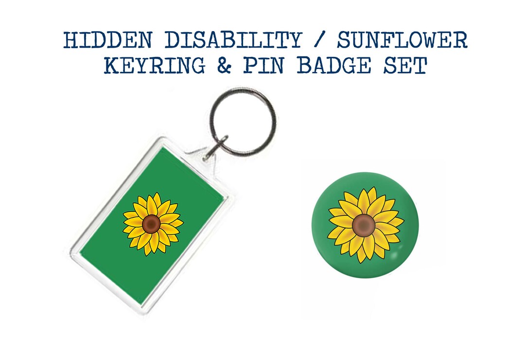 Hidden Disability Keyring & Badge Set / Sunflower Badge / Hidden ...