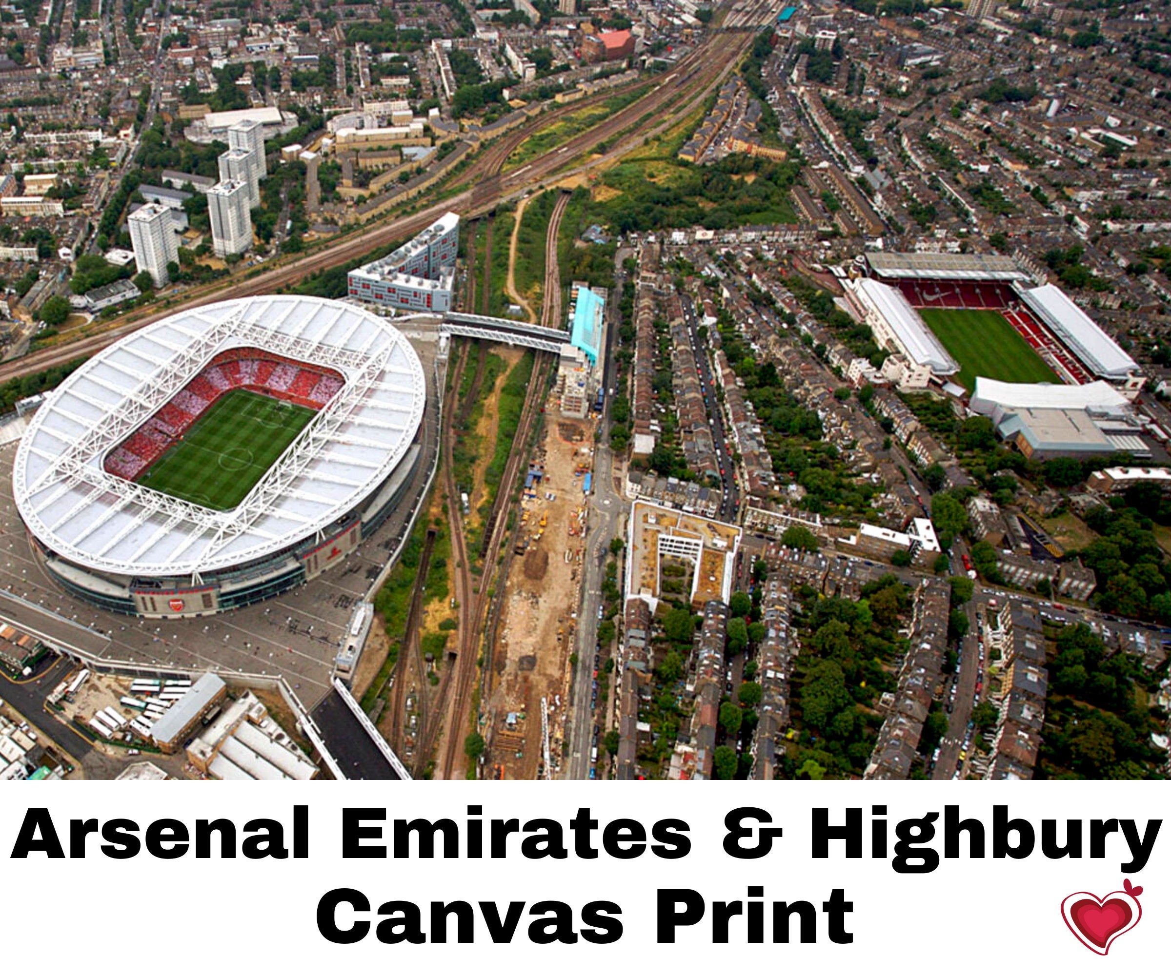 Arsenal Football Ground Aerial View Emirates Stadium and | Etsy