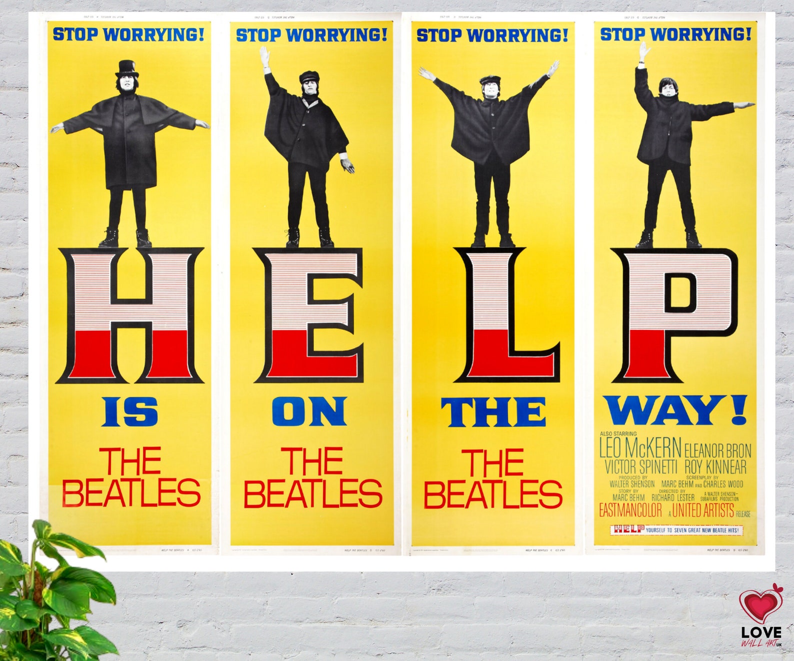 The Beatles Help Movie Poster 1965 John Lennon Paul McCartney | Etsy