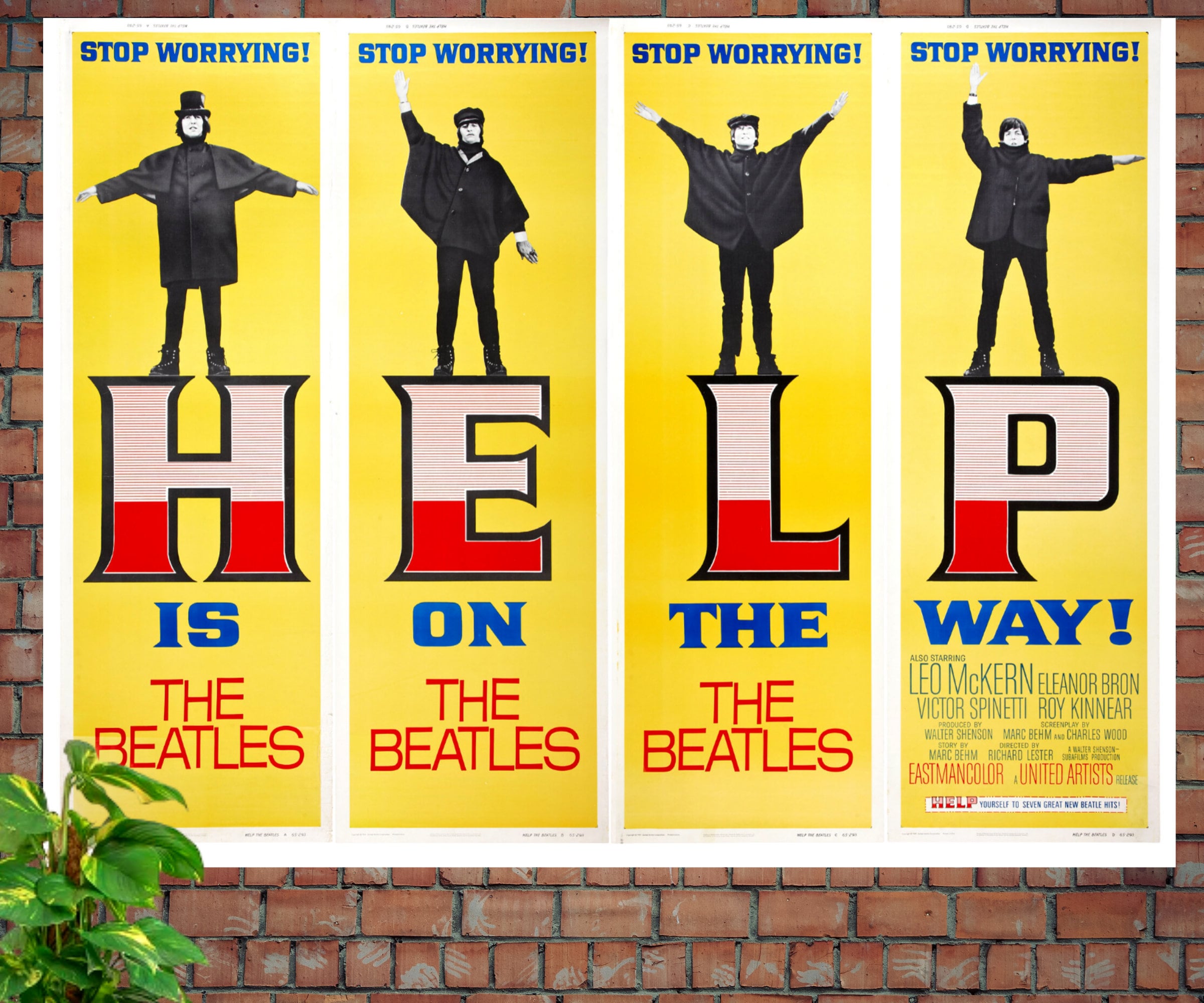 The Beatles Help Movie Poster 1965 John Lennon Paul McCartney | Etsy