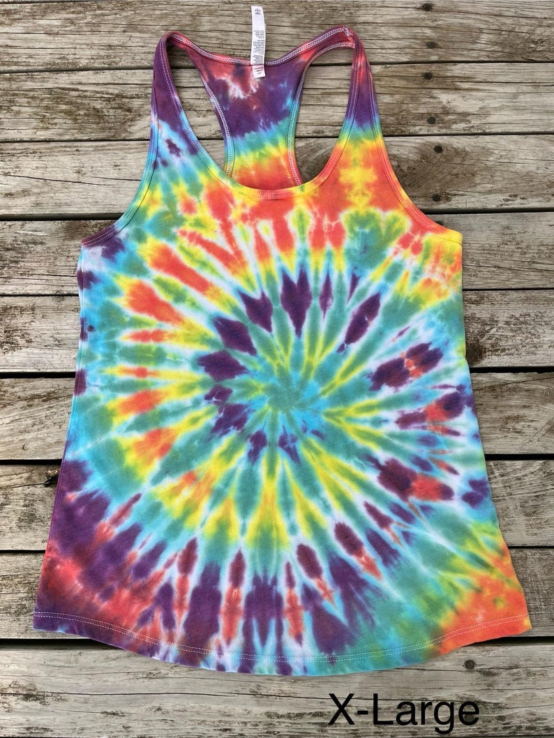 Rainbow Tie Dye Tank Top - Women’s Small, Med, Lg, XL & XX-L - Etsy