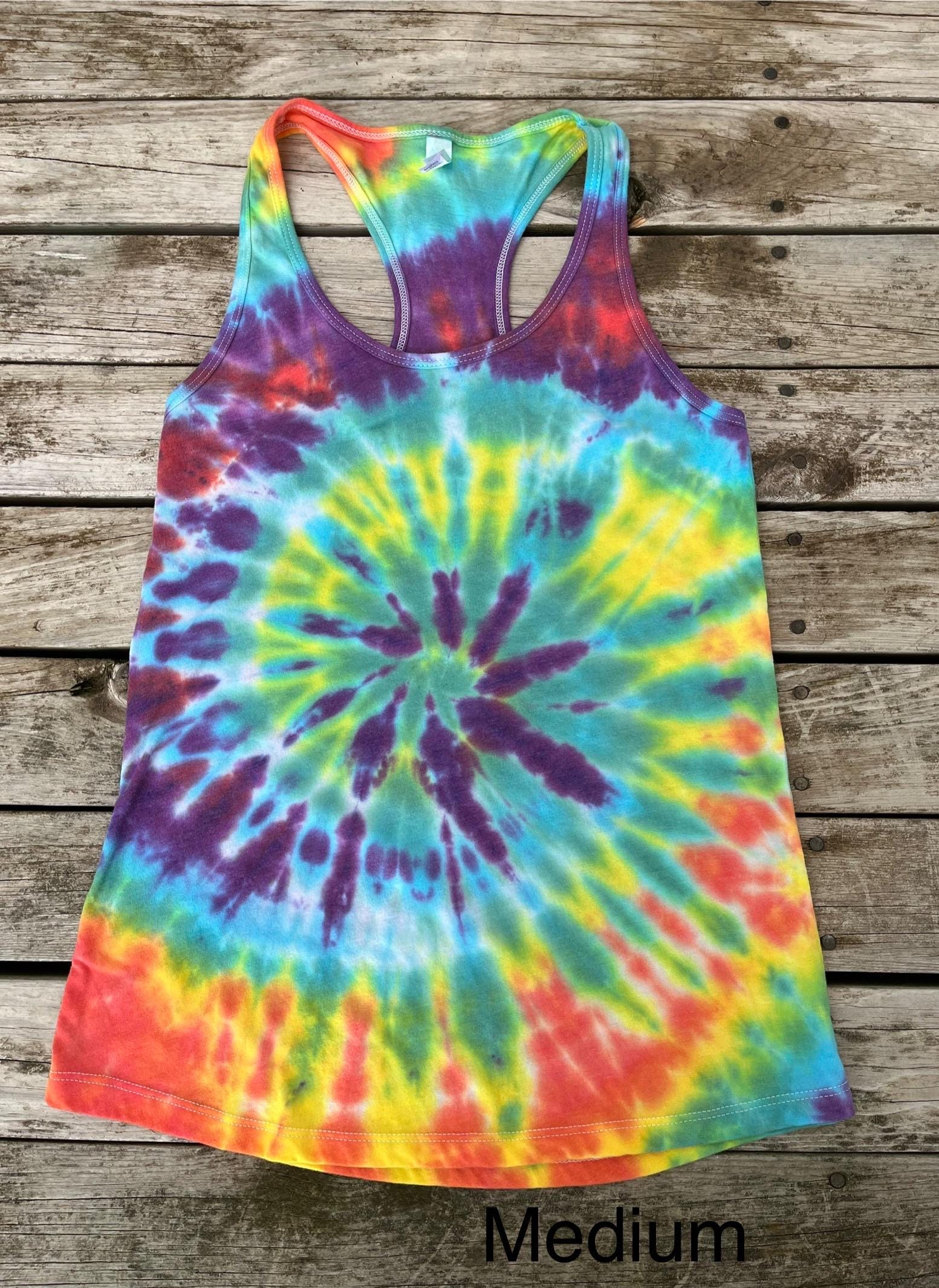 Rainbow Tie Dye Tank Top - Women’s Small, Med, Lg, XL & XX-L - Etsy