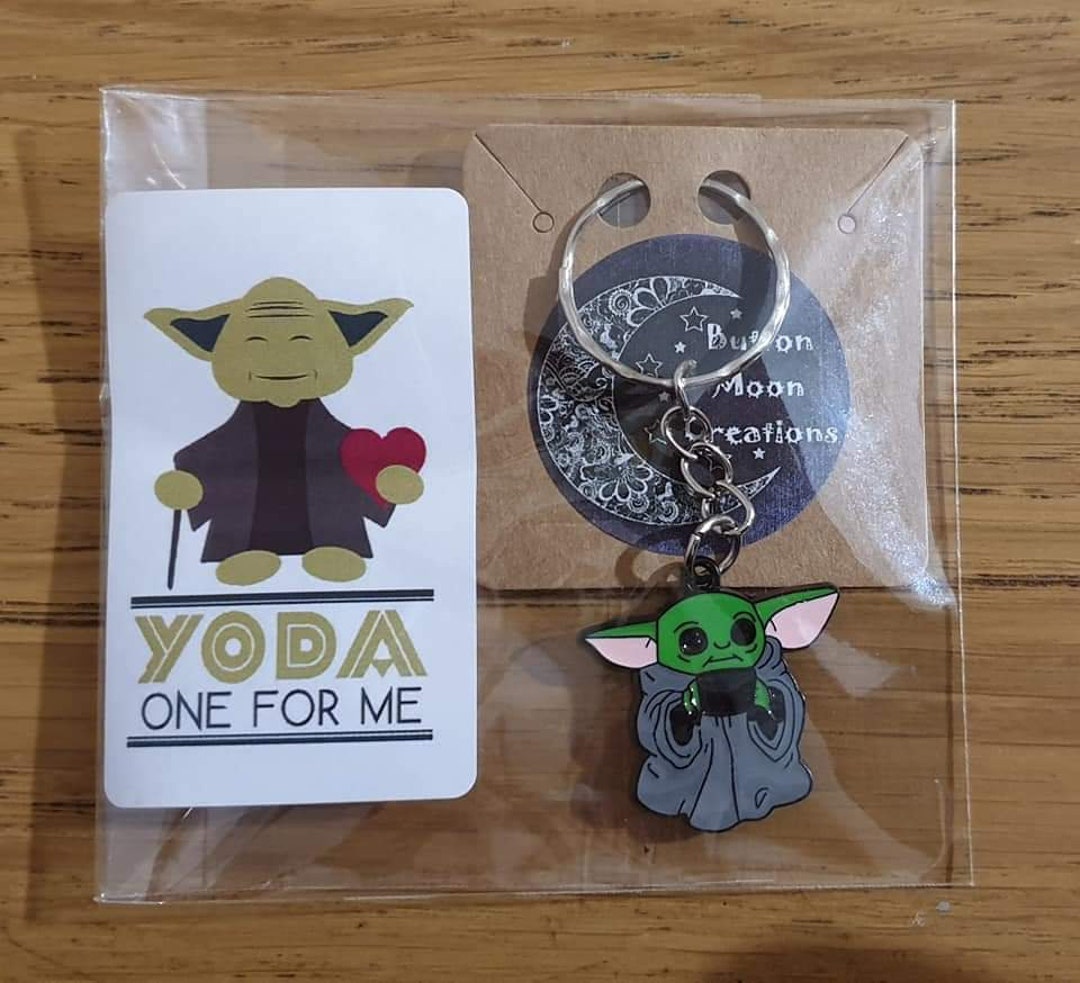 Baby Yoda One for Me Valentines Day Keyring Mandalorian Gift - Etsy