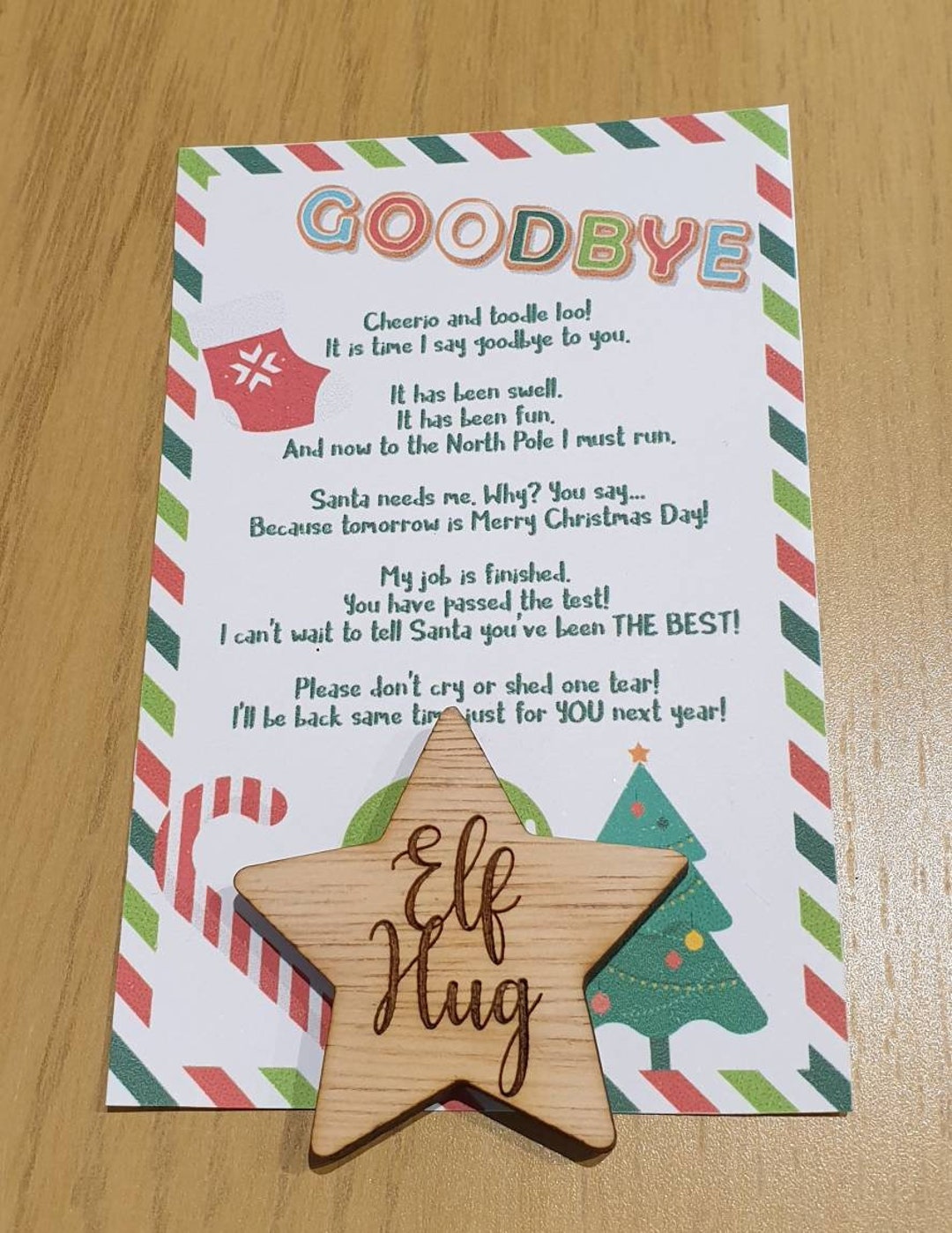 Christmas Eve Elf Goodbye Pocket Hug Token - Etsy UK