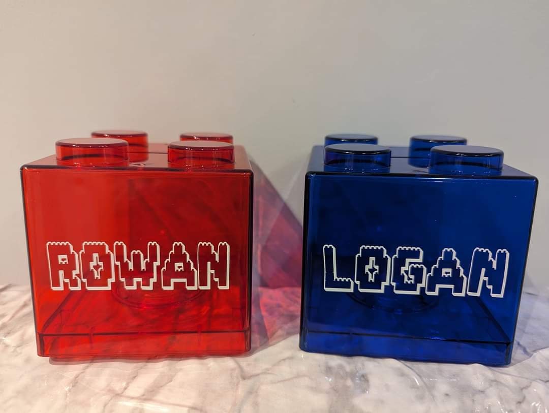 Personalised Block Money Box Lego Brick Piggy Bank Savings Fund for ...