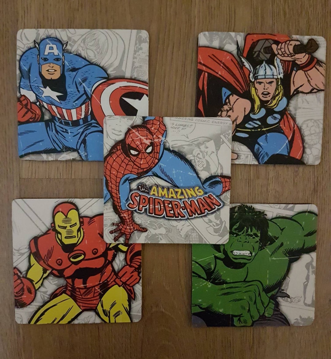 Superhero Decoupage Coasters Individual or Set of 5 - Etsy