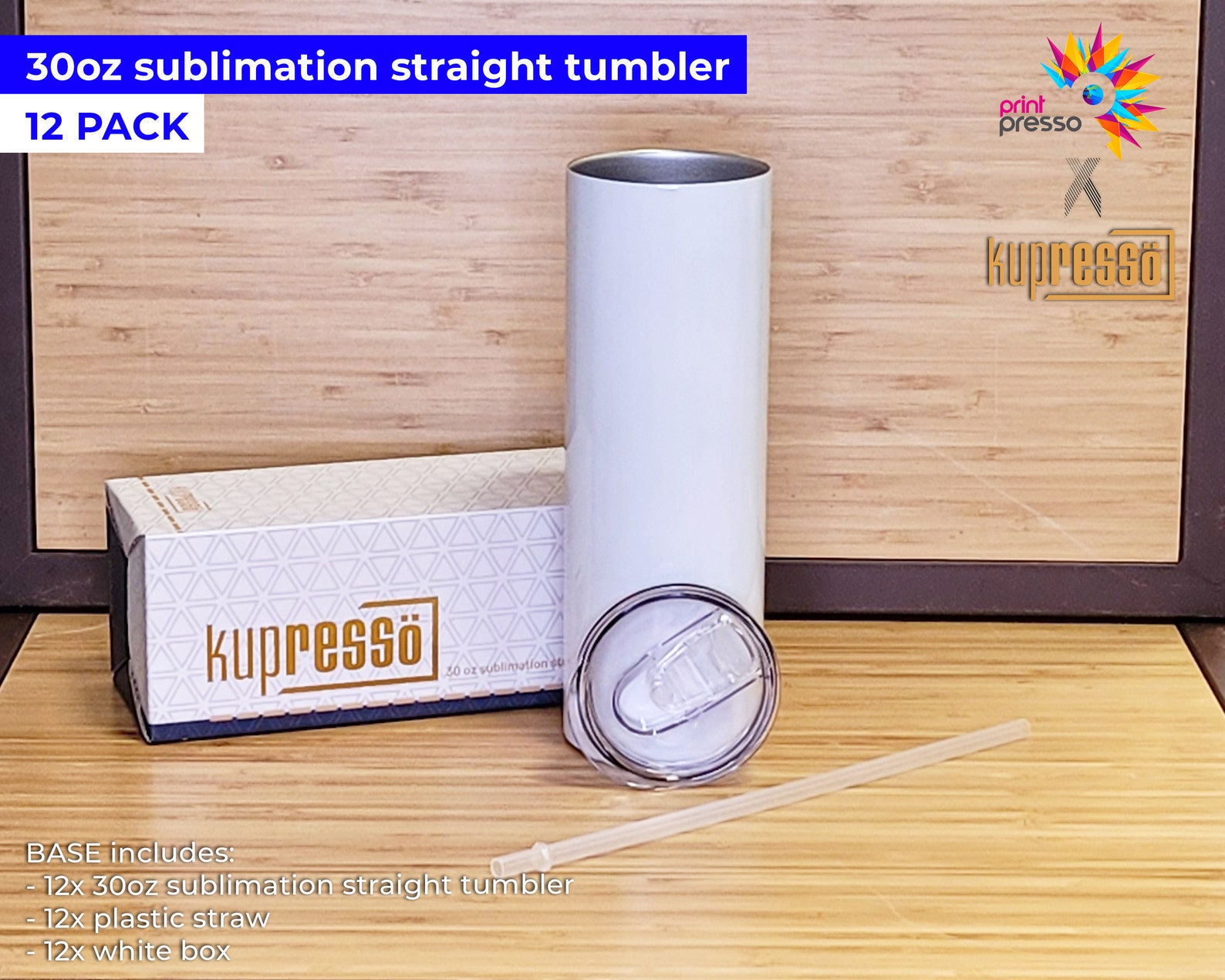 Blank STRAIGHT 30oz Kupresso Sublimation Tumbler non-tapered - Etsy