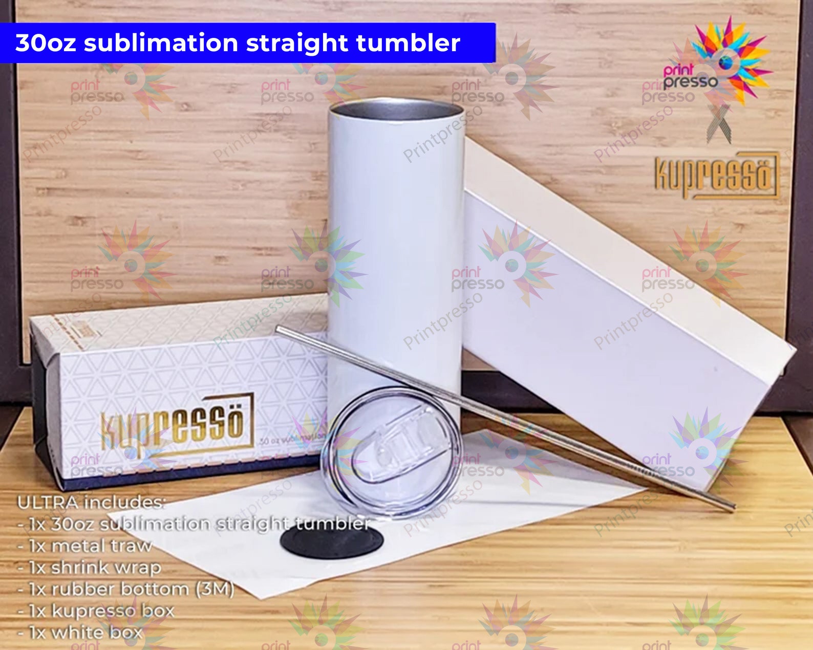 Blank STRAIGHT 30oz Kupresso Sublimation Tumbler non-tapered - Etsy