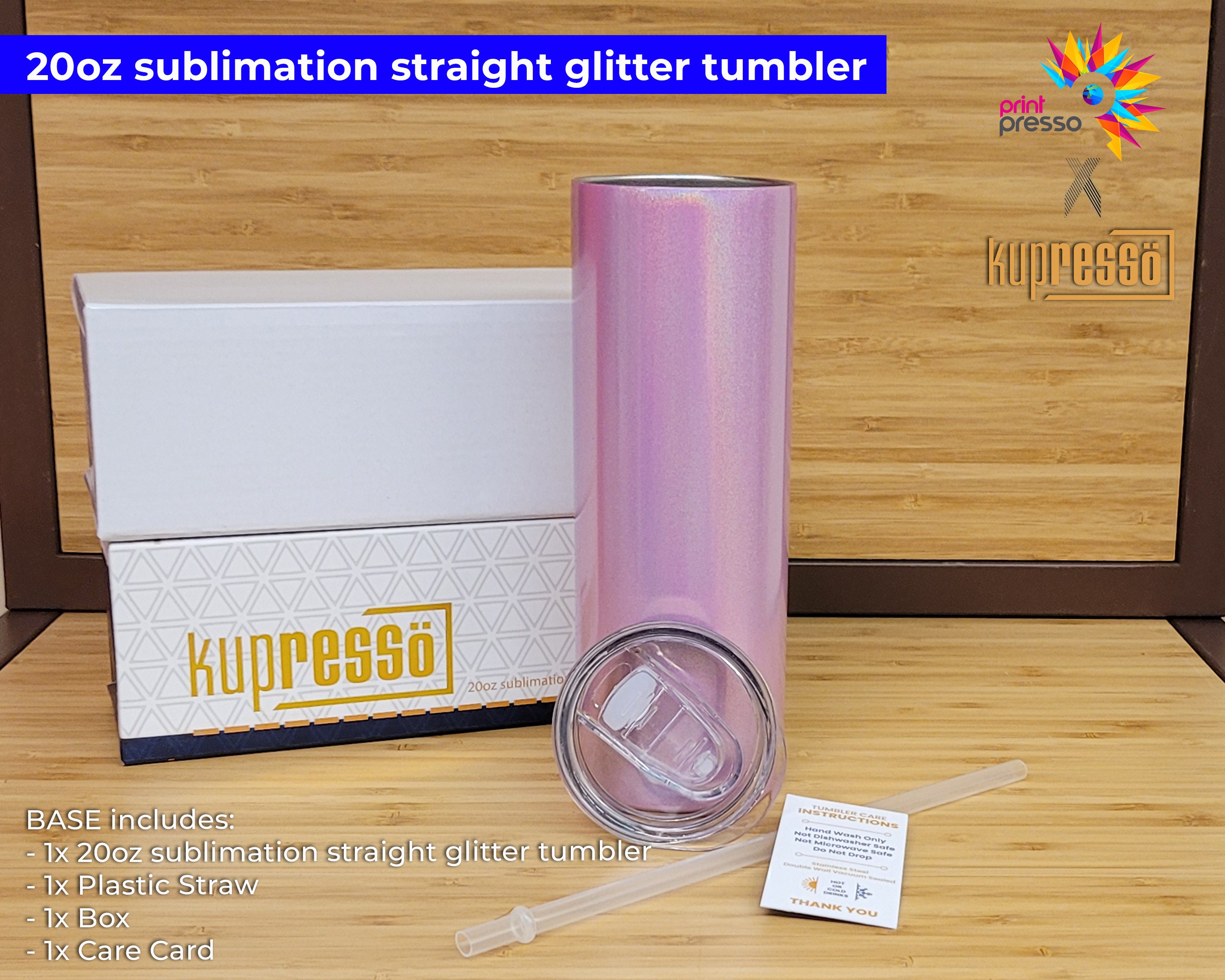 Blank STRAIGHT GLITTER 20oz Kupresso SUBLIMATION Tumbler - Etsy