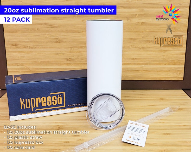 12pk_blank STRAIGHT 20 Oz Kupresso SUBLIMATION Tumbler - Etsy