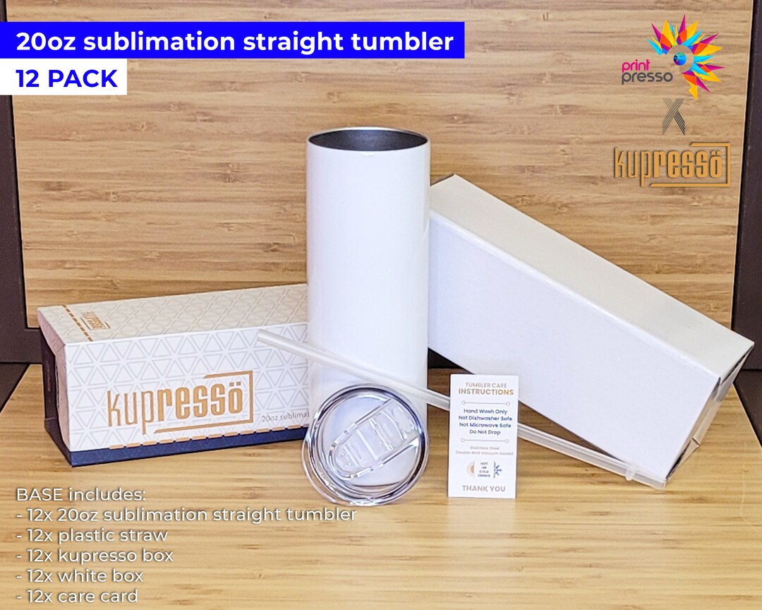 12pk_blank STRAIGHT 20 Oz Kupresso SUBLIMATION Tumbler non-tapered - Etsy
