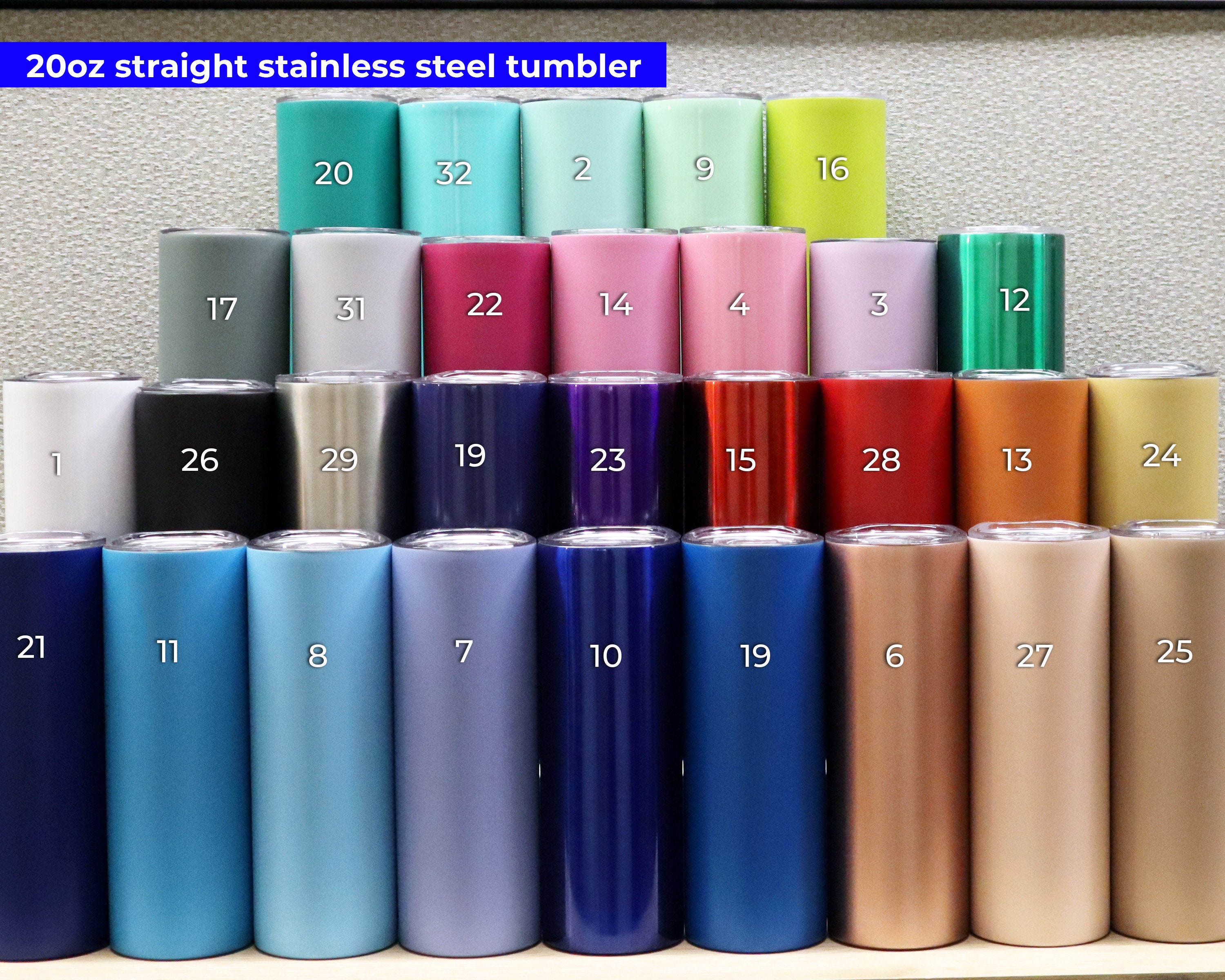 Blank Skinny STRAIGHT 20oz Solid Color Stainless Steel Tumbler - Etsy