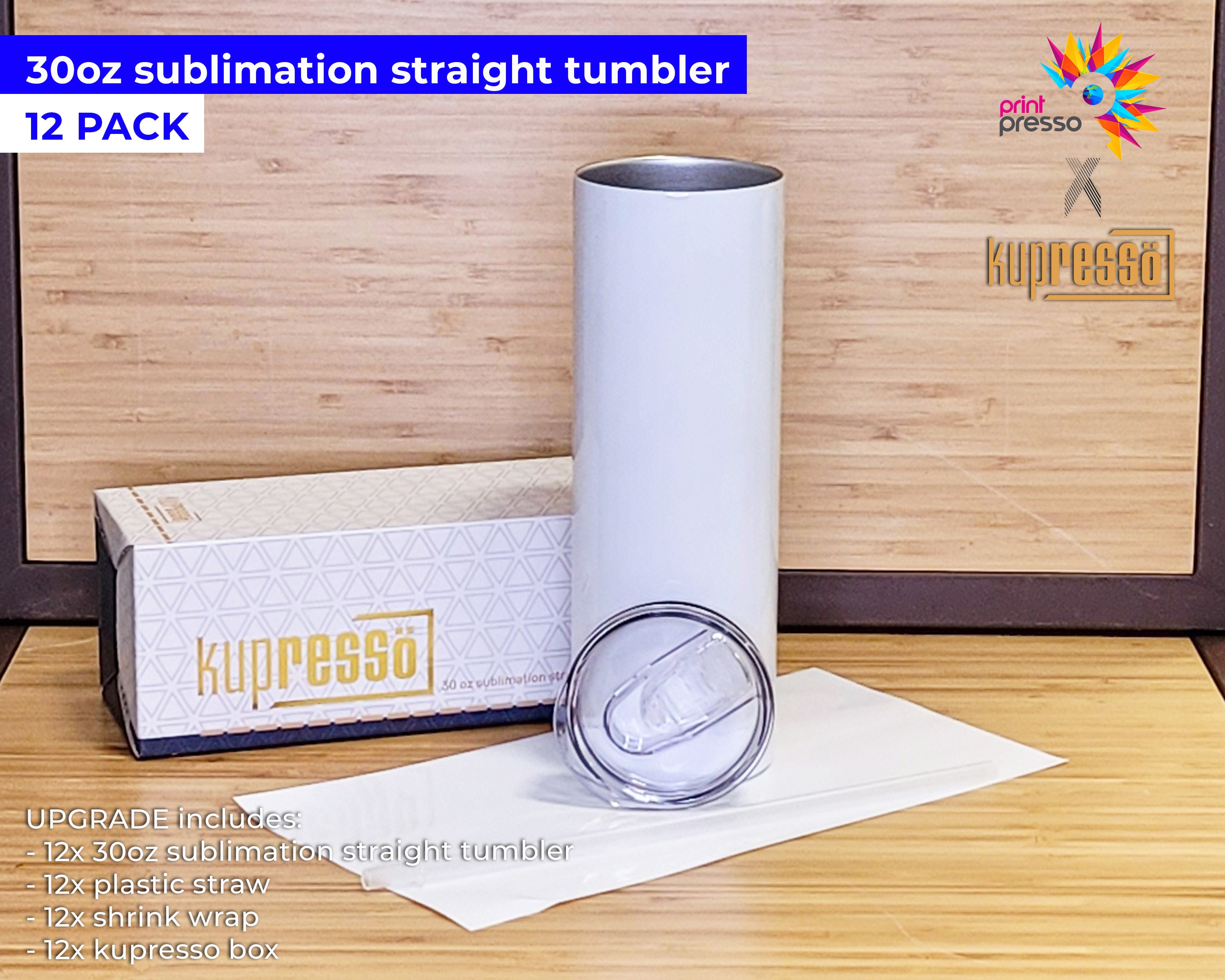 12pk_blank STRAIGHT 30oz Kupresso SUBLIMATION Tumbler - Etsy