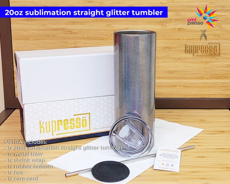 Blank STRAIGHT GLITTER 20oz Kupresso SUBLIMATION Tumbler - Etsy