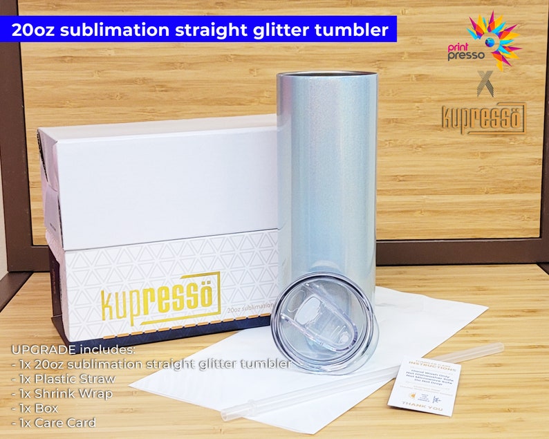 Blank STRAIGHT GLITTER 20oz Kupresso SUBLIMATION Tumbler - Etsy