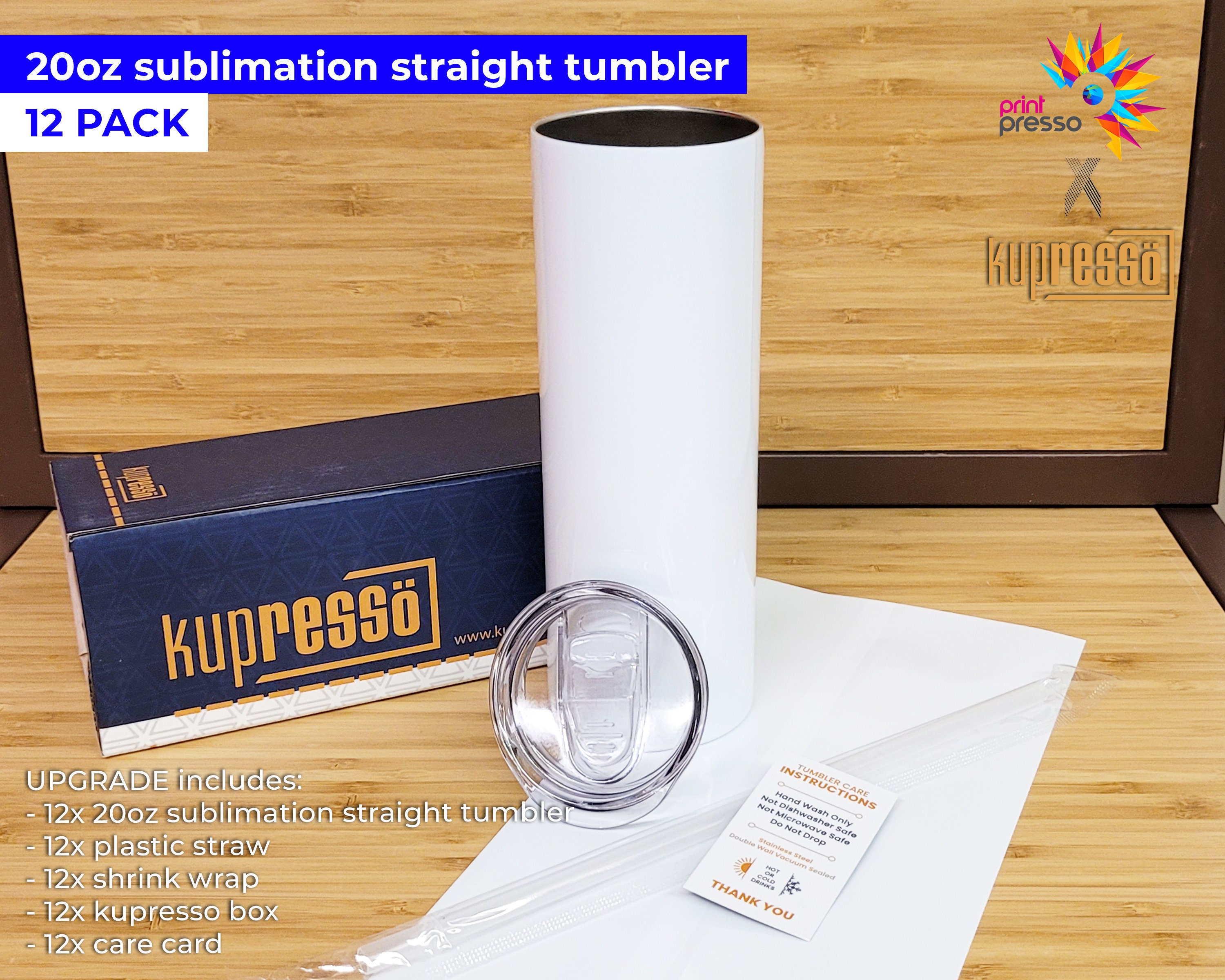 12pk_blank STRAIGHT 20 Oz Kupresso SUBLIMATION Tumbler | Etsy